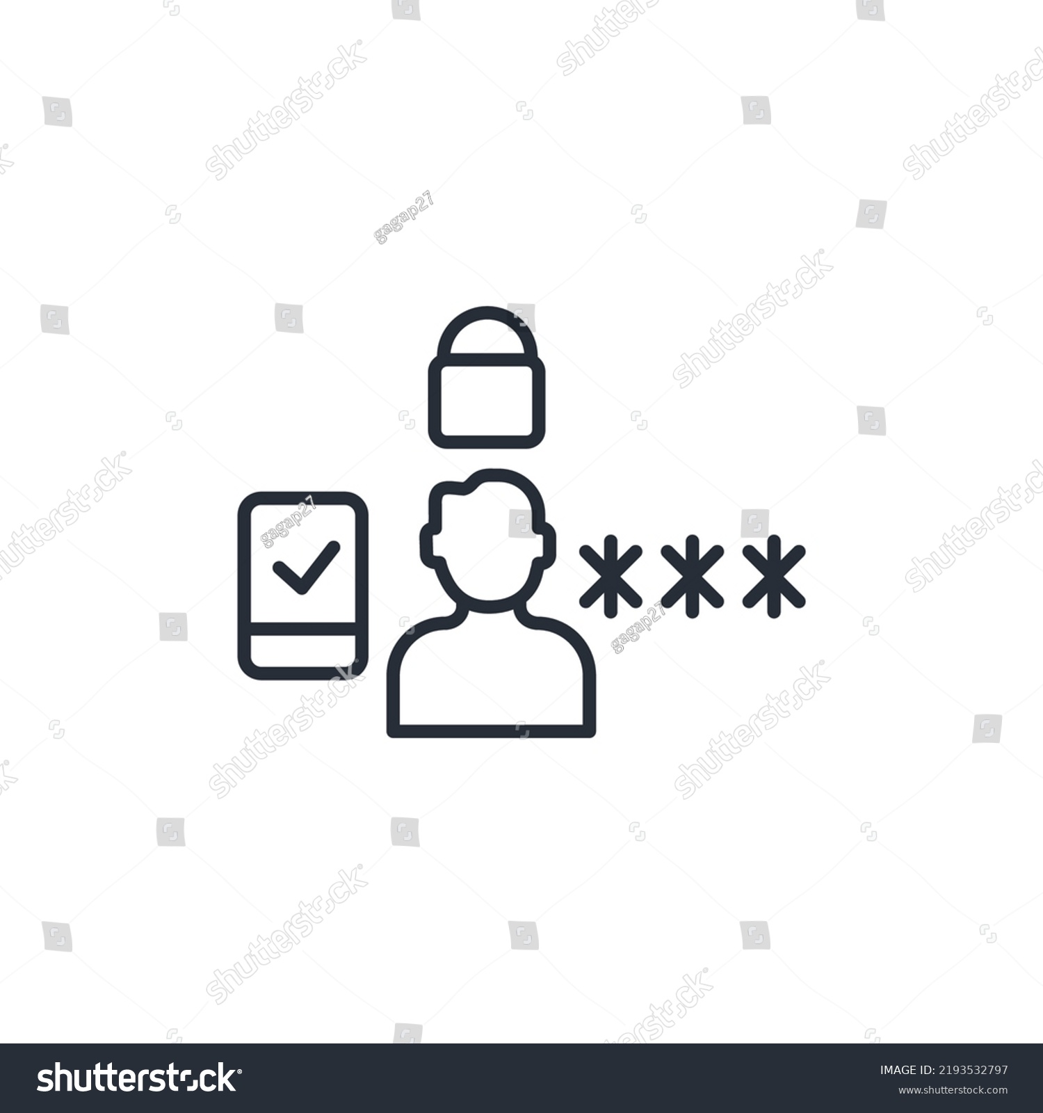 Two Factor Authentication Icons Symbol Vector Stock Vector (Royalty Free) 2193532797 | Shutterstock