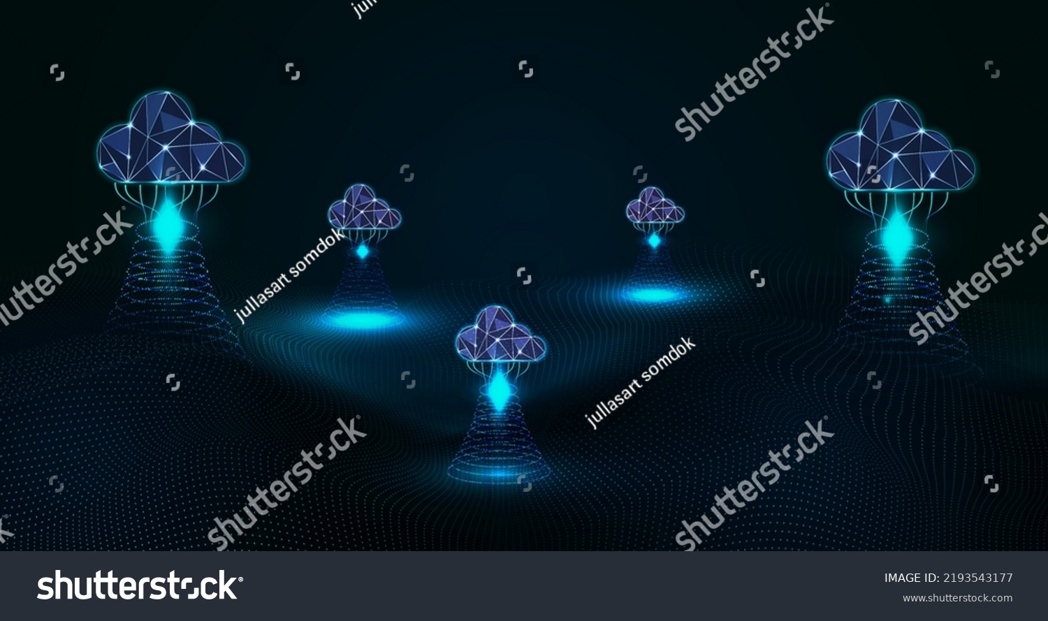 Multiple Cloud Symbol Vector Illustration 2d Stock Vector (Royalty Free ...