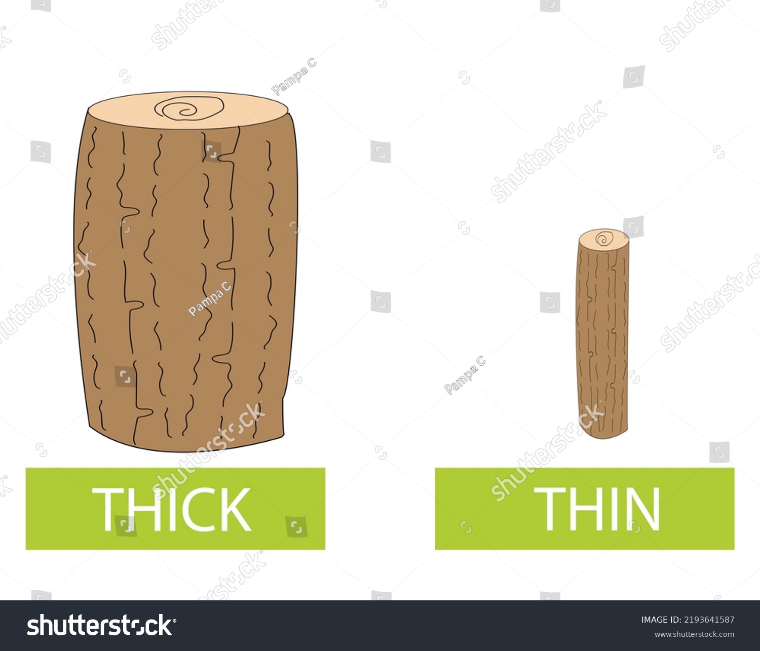 Antonyms Concept Thick Thin Educational Flash Stock Vector (Royalty ... Antonyms Concept Thick Thin Educational Flash Stock Vector (Royalty ...
