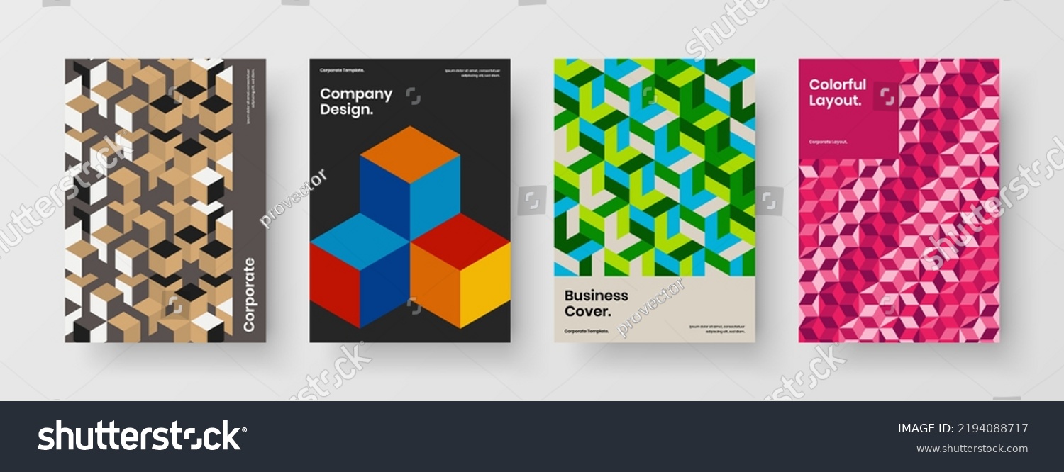 Unique Geometric Shapes Corporate Identity Layout Stock Vector (Royalty ...