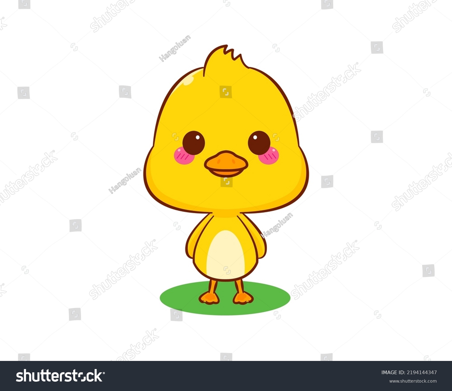 Cute Little Duck Cartoon Character Isolated Stock Vector Royalty Free 2194144347 Shutterstock