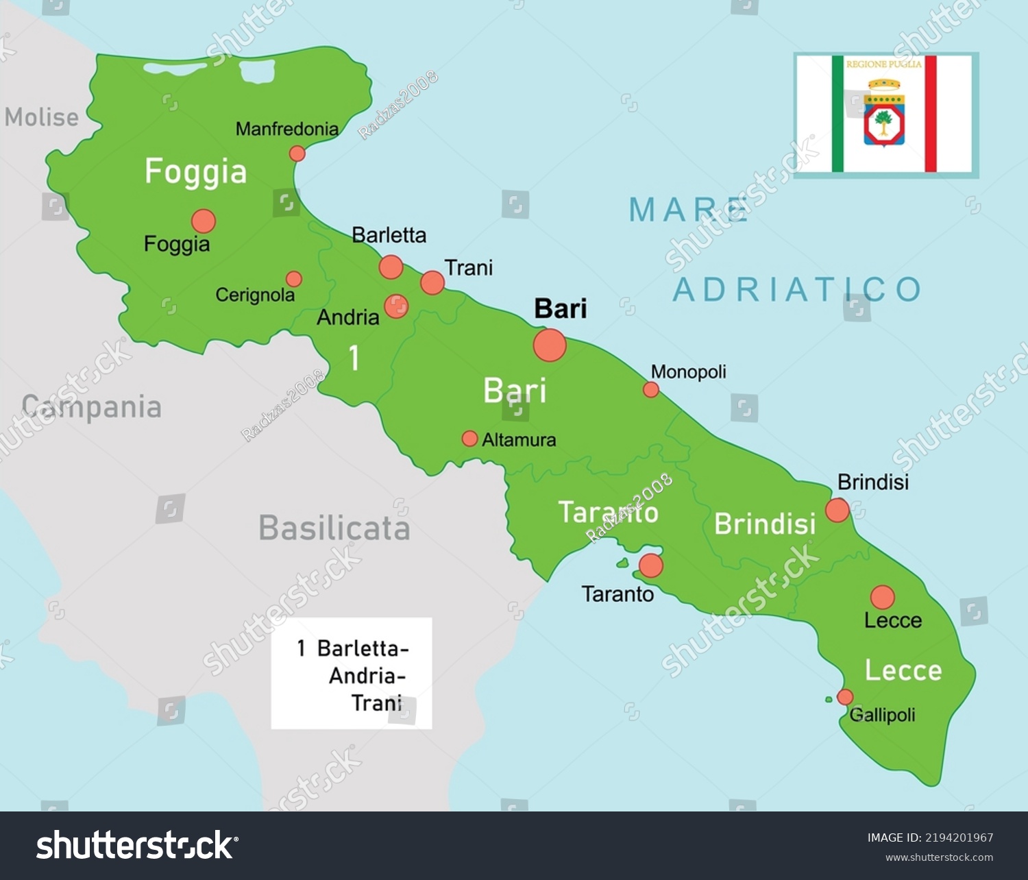 Vector Illustration Puglia Map Italy Stock Vector (Royalty Free ... Vector Illustration Puglia Map Italy Stock Vector (Royalty Free ...