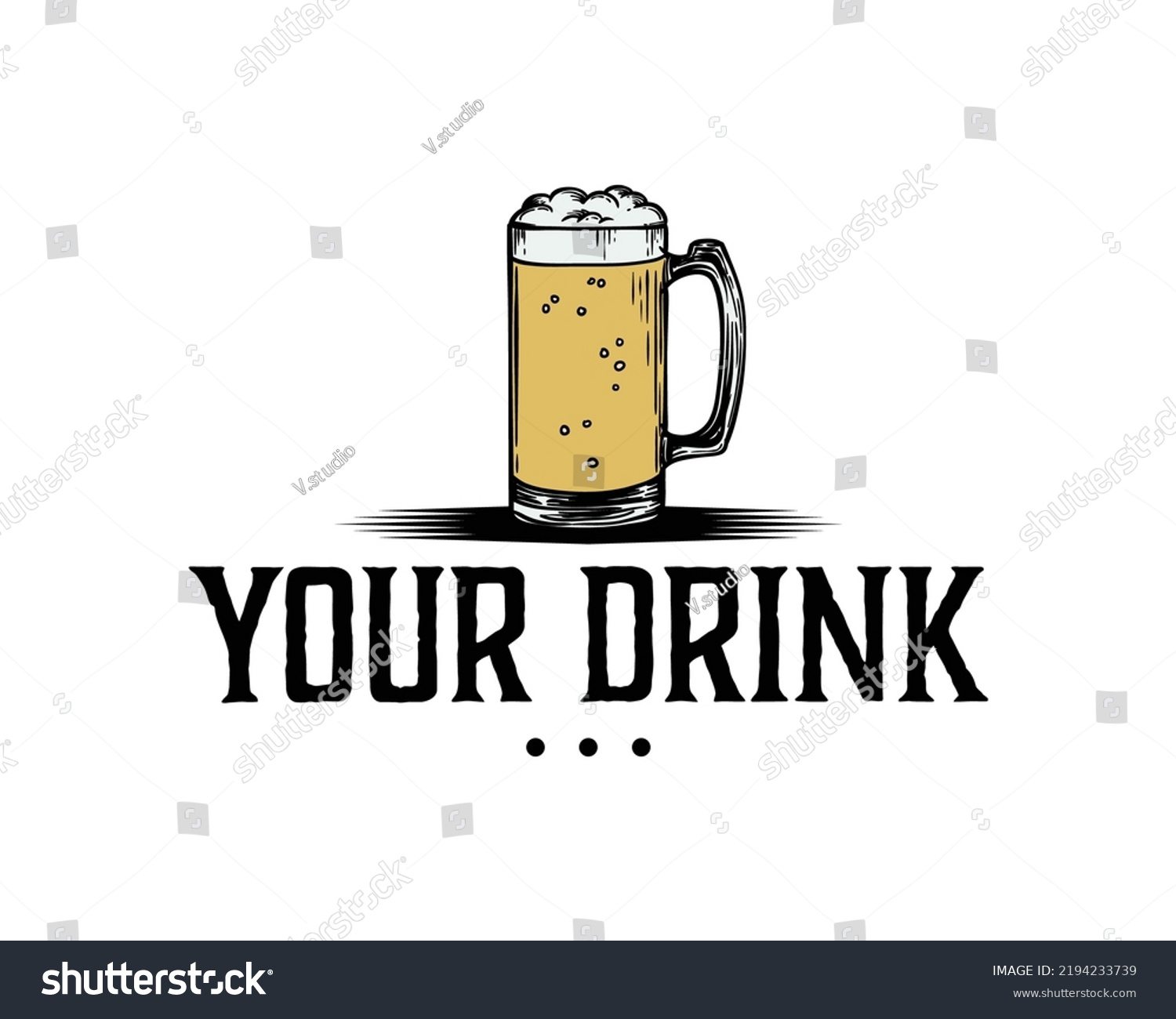 Drink Beer Glass Logo Vector Glass Stock Vector Royalty Free 2194233739 Shutterstock