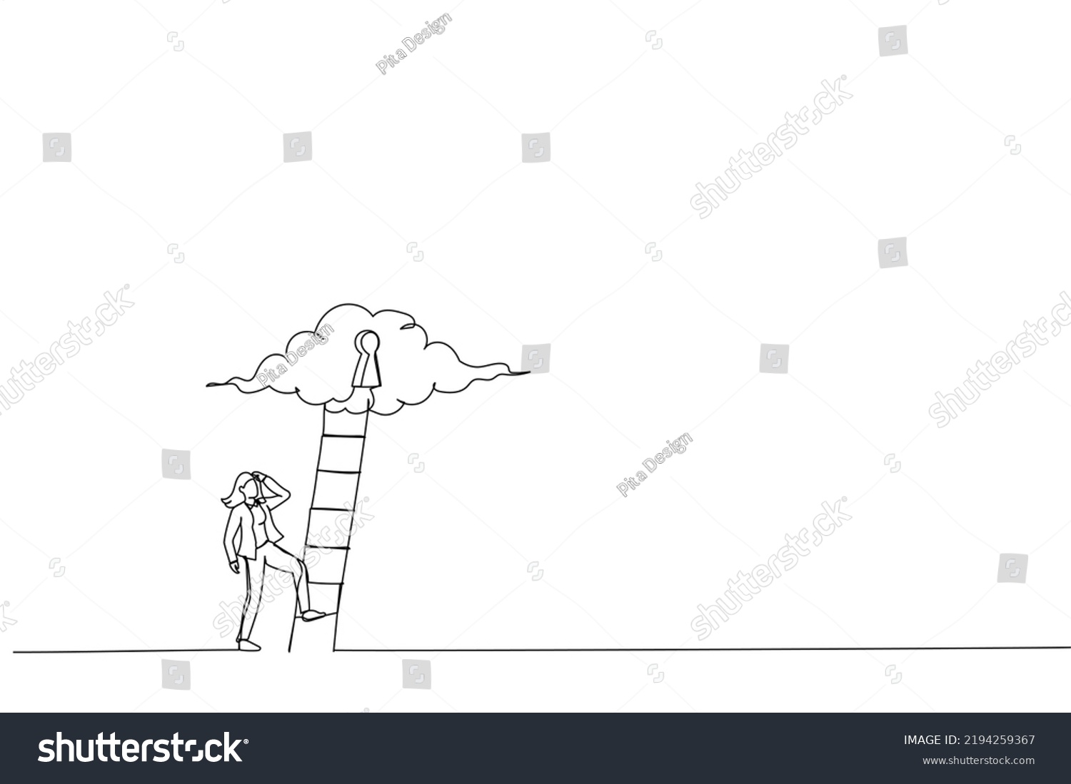 Cartoon Businesswoman Climbing Ladder Through Secret Stock Vector ... Cartoon Businesswoman Climbing Ladder Through Secret Stock Vector ...