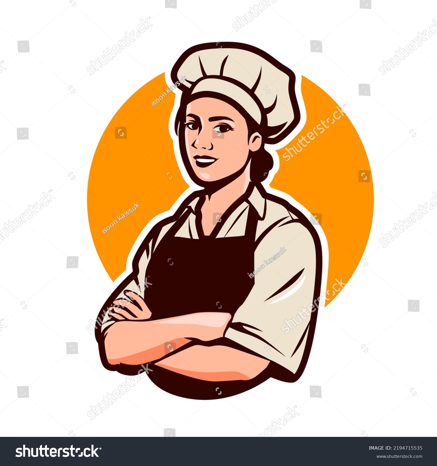 Chef Woman Design Chief Cook Cap Stock Vector Royalty Free 2194715535