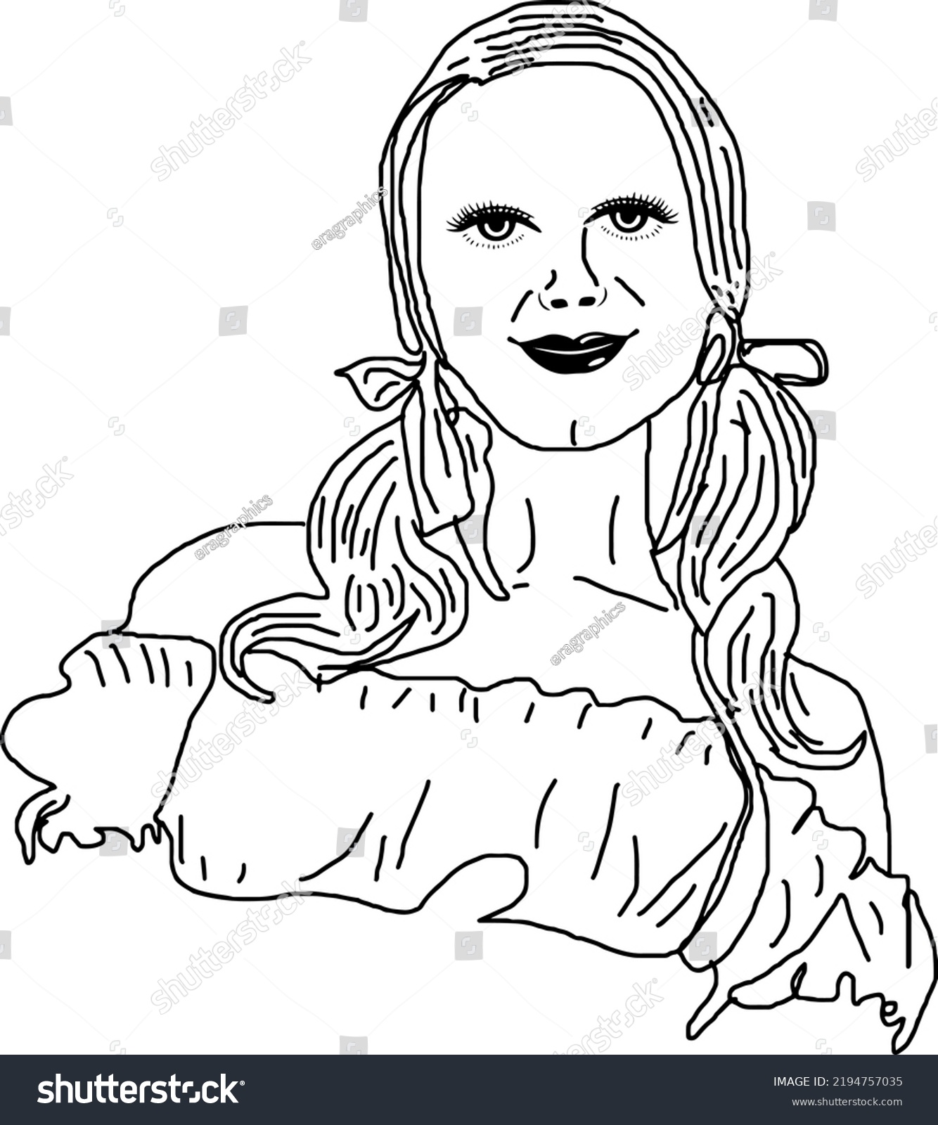 Woman Face Caricature Girl Face Silhouette Stock Vector Royalty Free