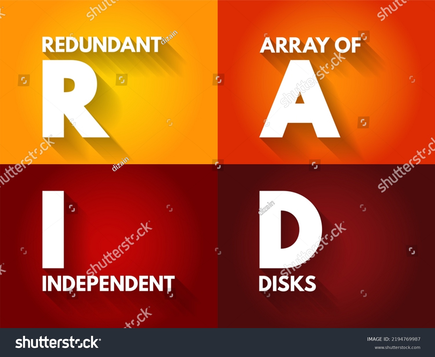 Raid Redundant Array Independent Disks Data Stock Illustration