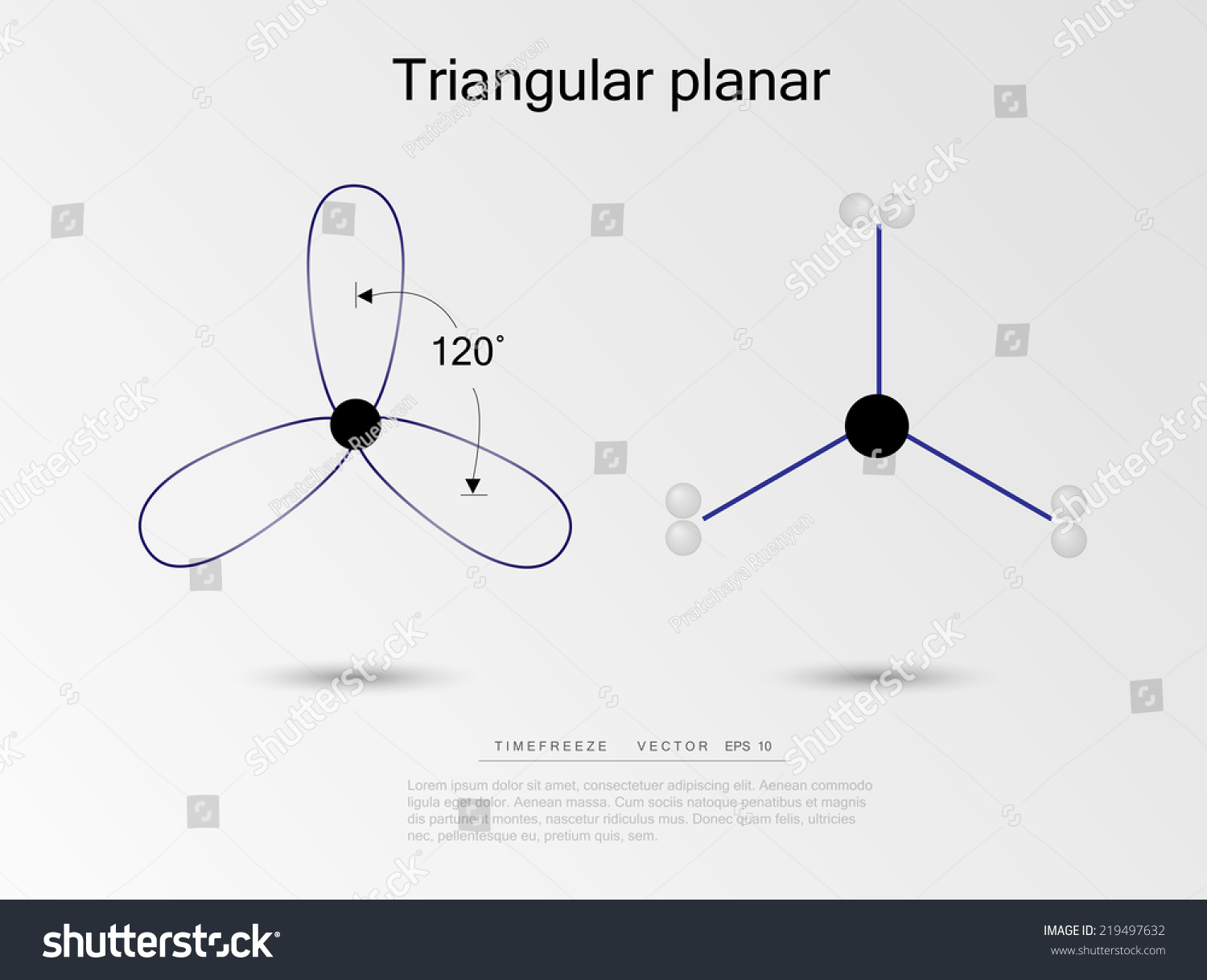 Chemistry Trigonal Planar Molecular Geometry Model Stock Vector ... Chemistry Trigonal Planar Molecular Geometry Model Stock Vector ...