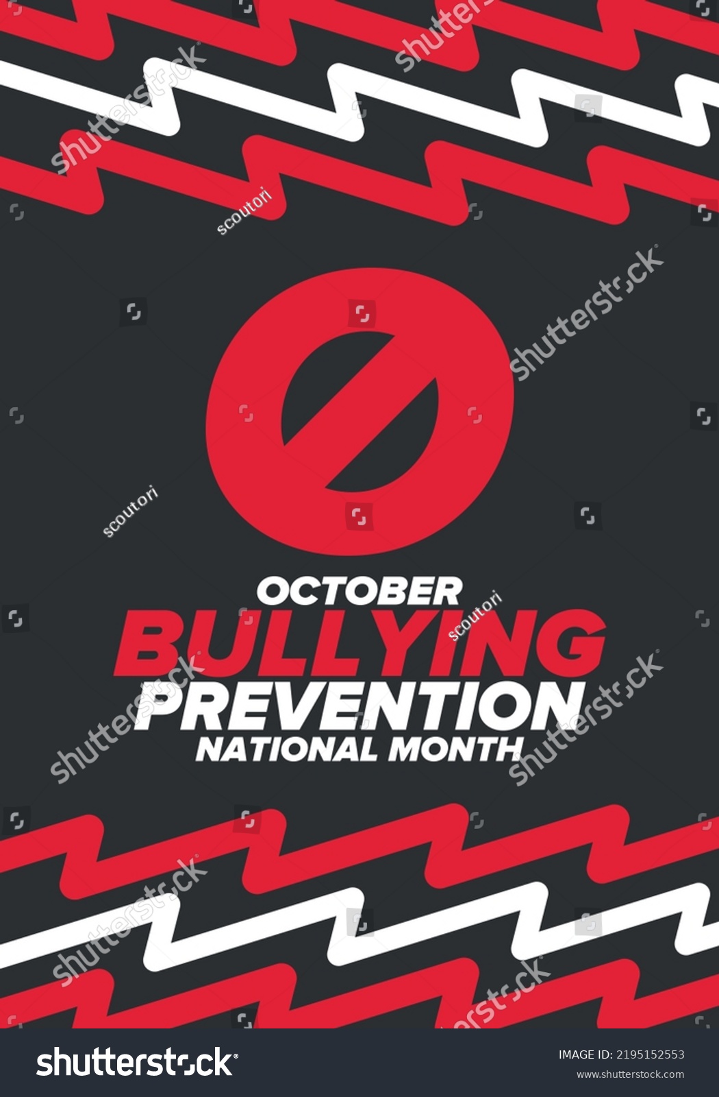National Bullying Prevention Month October Annual Stock Vector Royalty