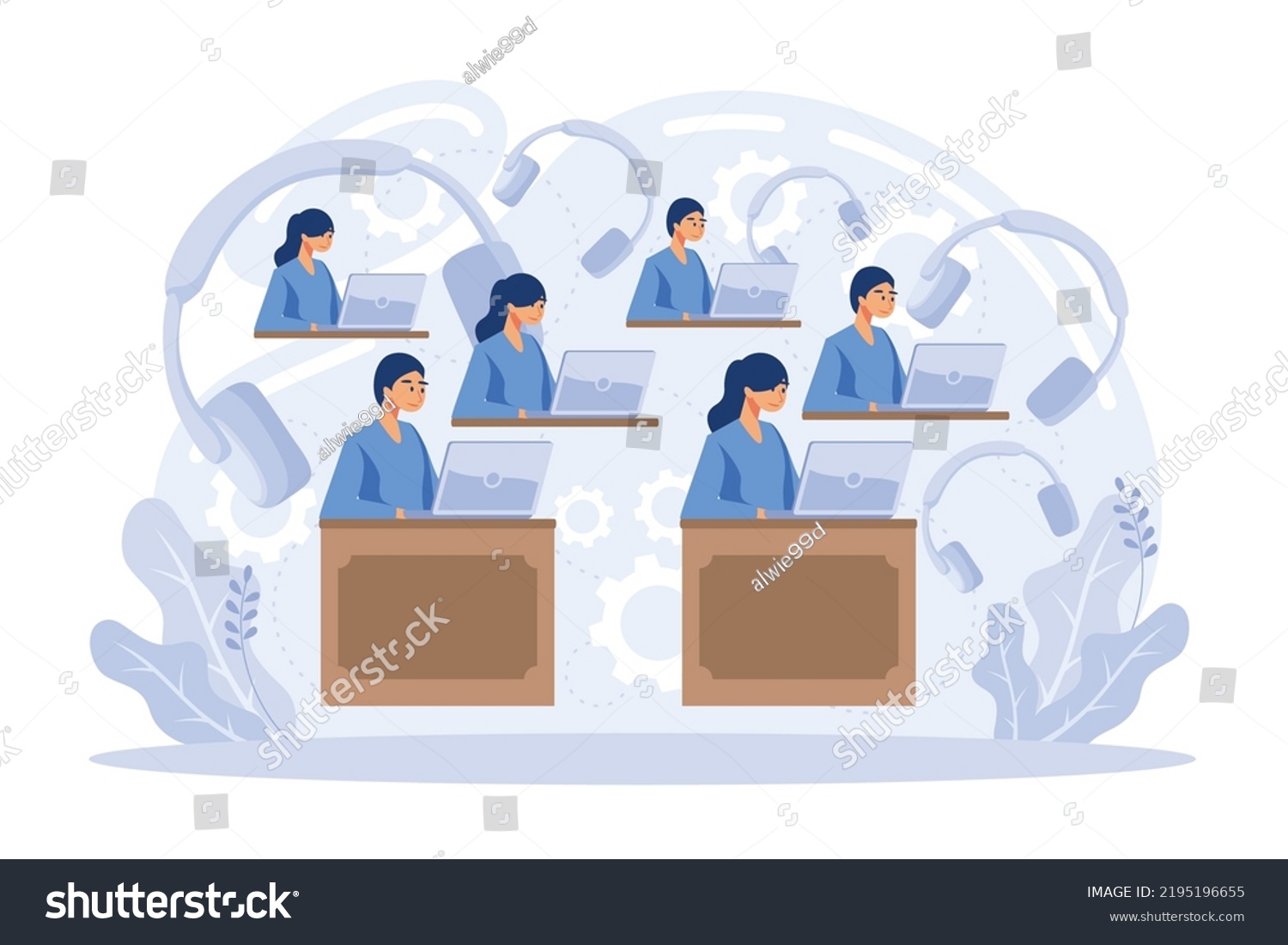 Customer Support Call Center Personal Assistant Stock Vector (Royalty ... Customer Support Call Center Personal Assistant Stock Vector (Royalty ...