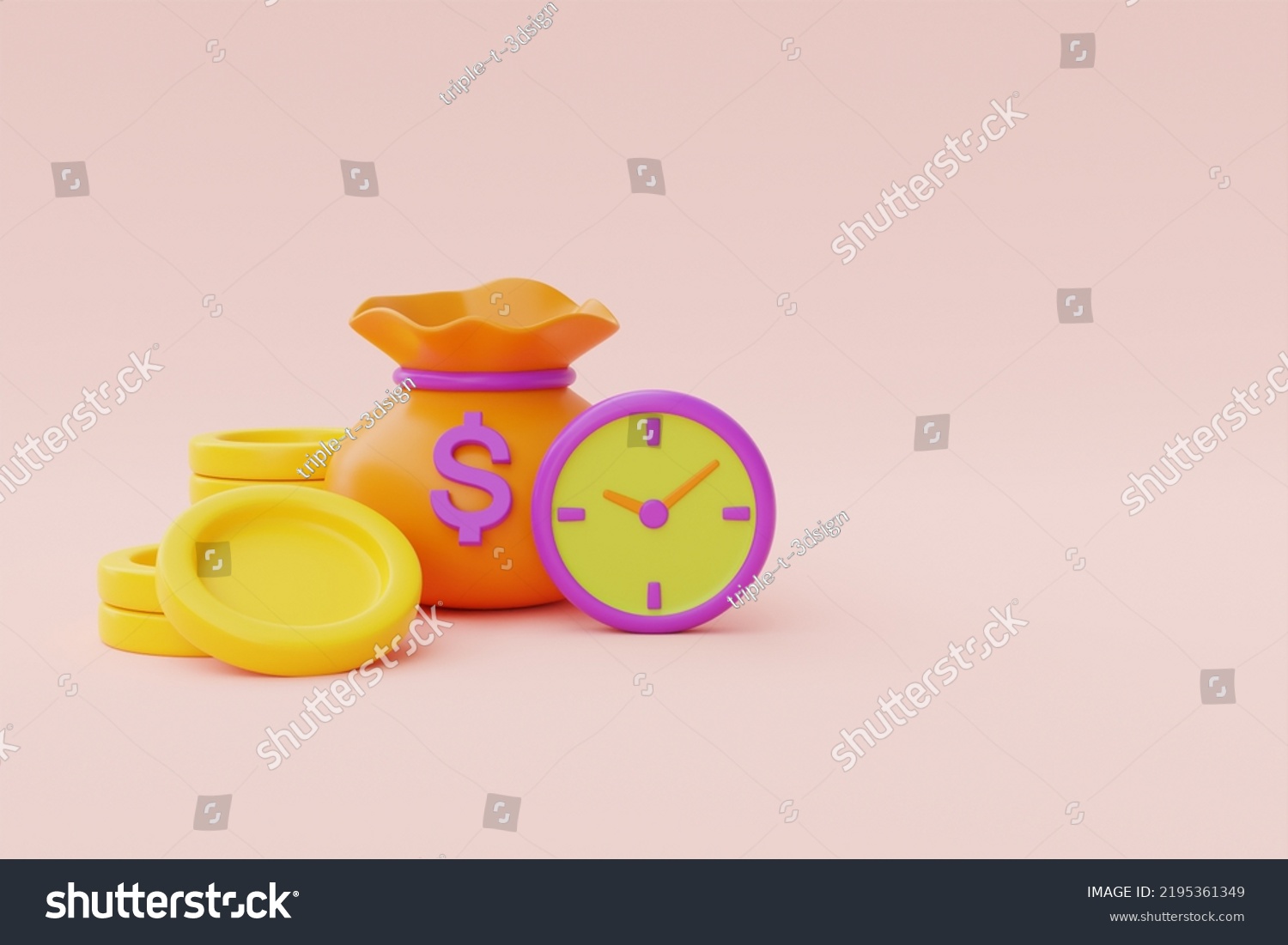 Time Value Money Concept Clock Coin Stock Illustration 2195361349 ... Time Value Money Concept Clock Coin Stock Illustration 2195361349 ...