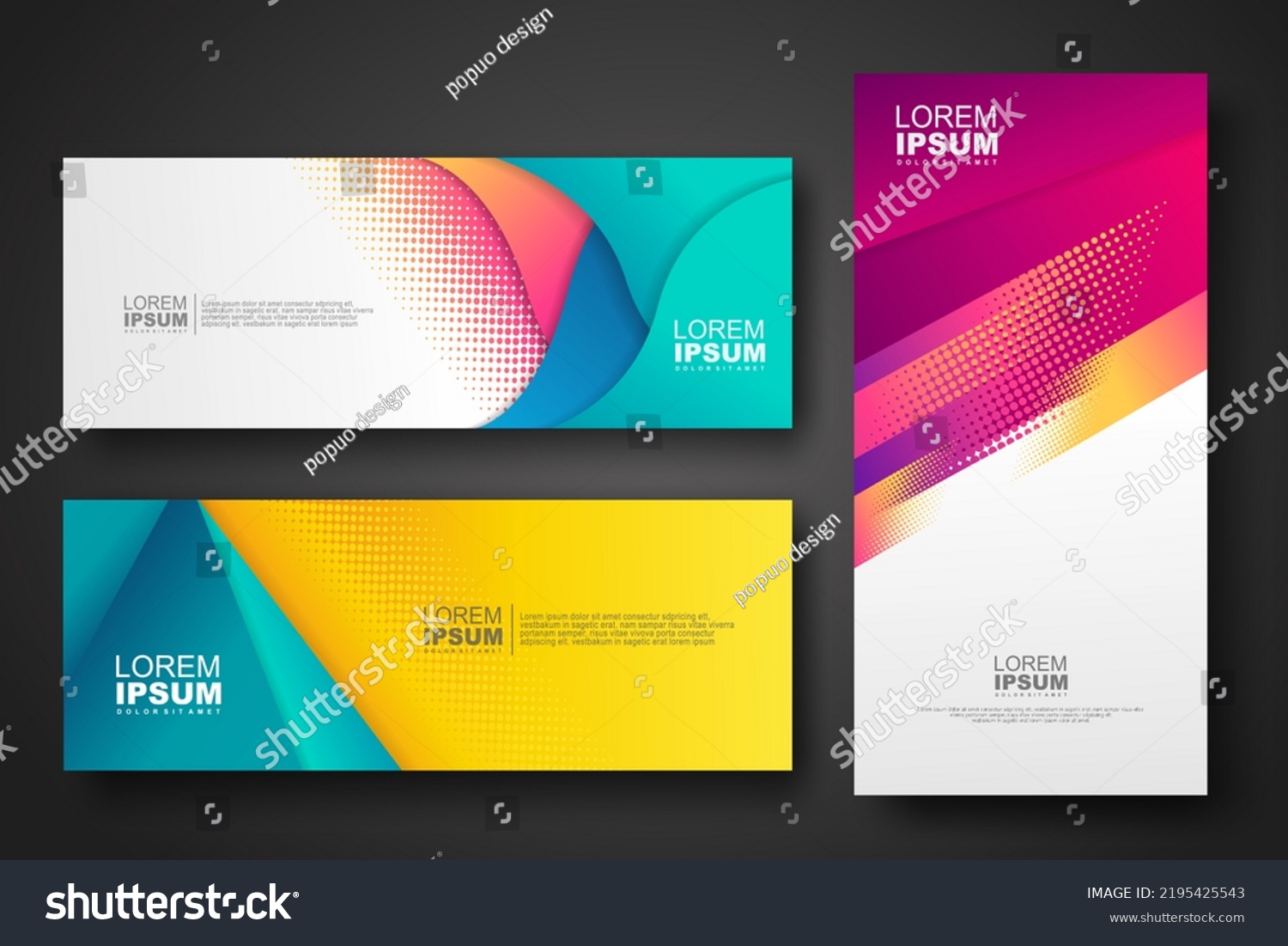 Banner Set Design Template Trendy Dynamic Stock Vector (Royalty Free ... Banner Set Design Template Trendy Dynamic Stock Vector (Royalty Free ...