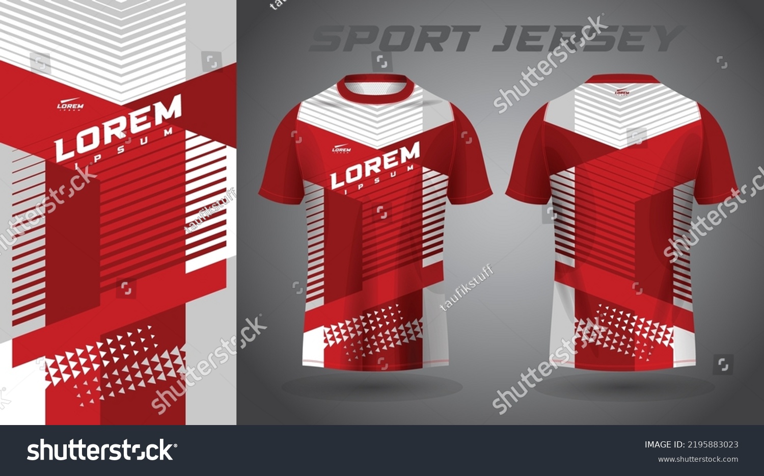 Red White Shirt Sport Jersey Design Stock Vector Royalty Free