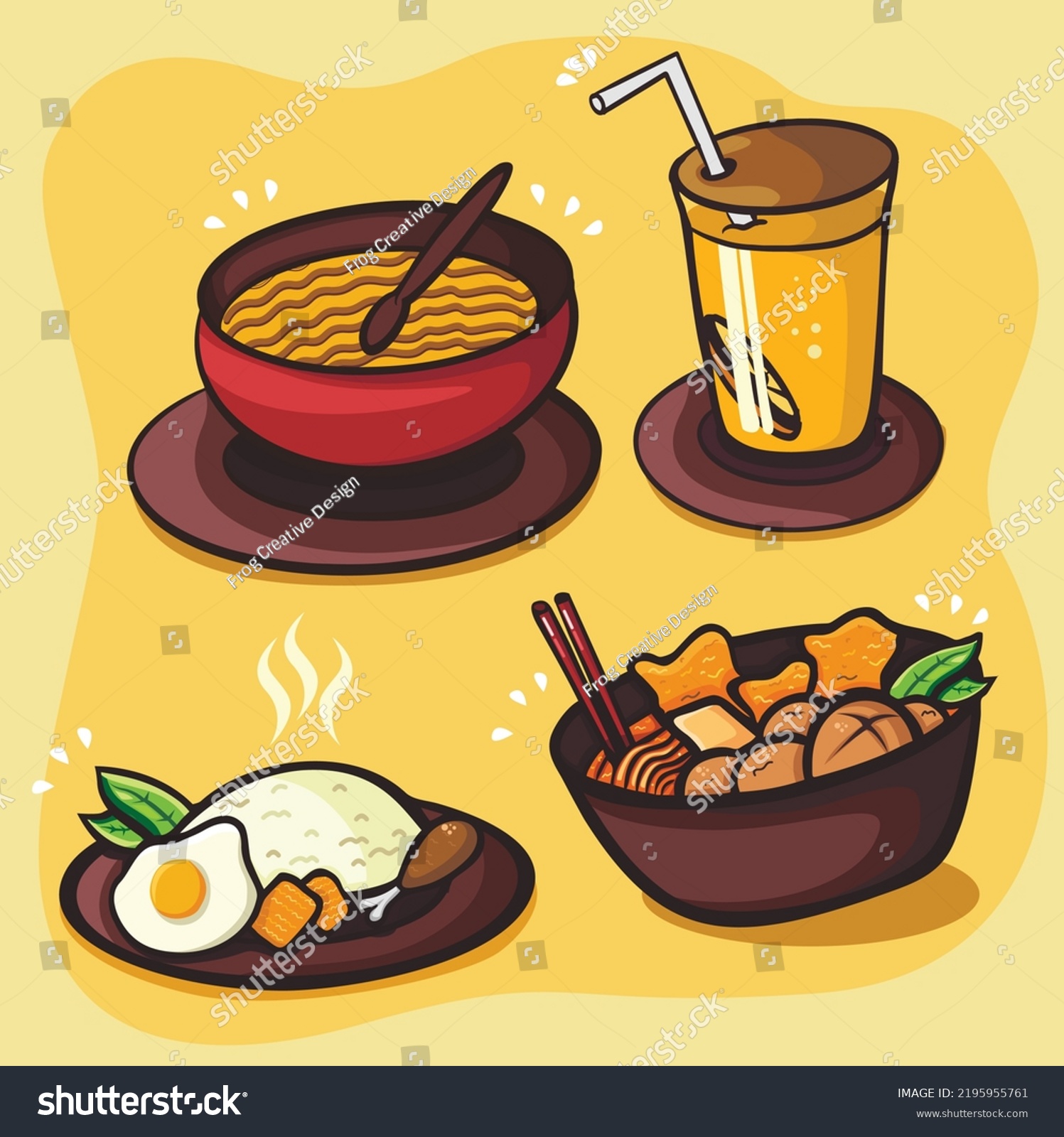 Indonesian Delicious Foods Vector Illustration Stock Vector Royalty