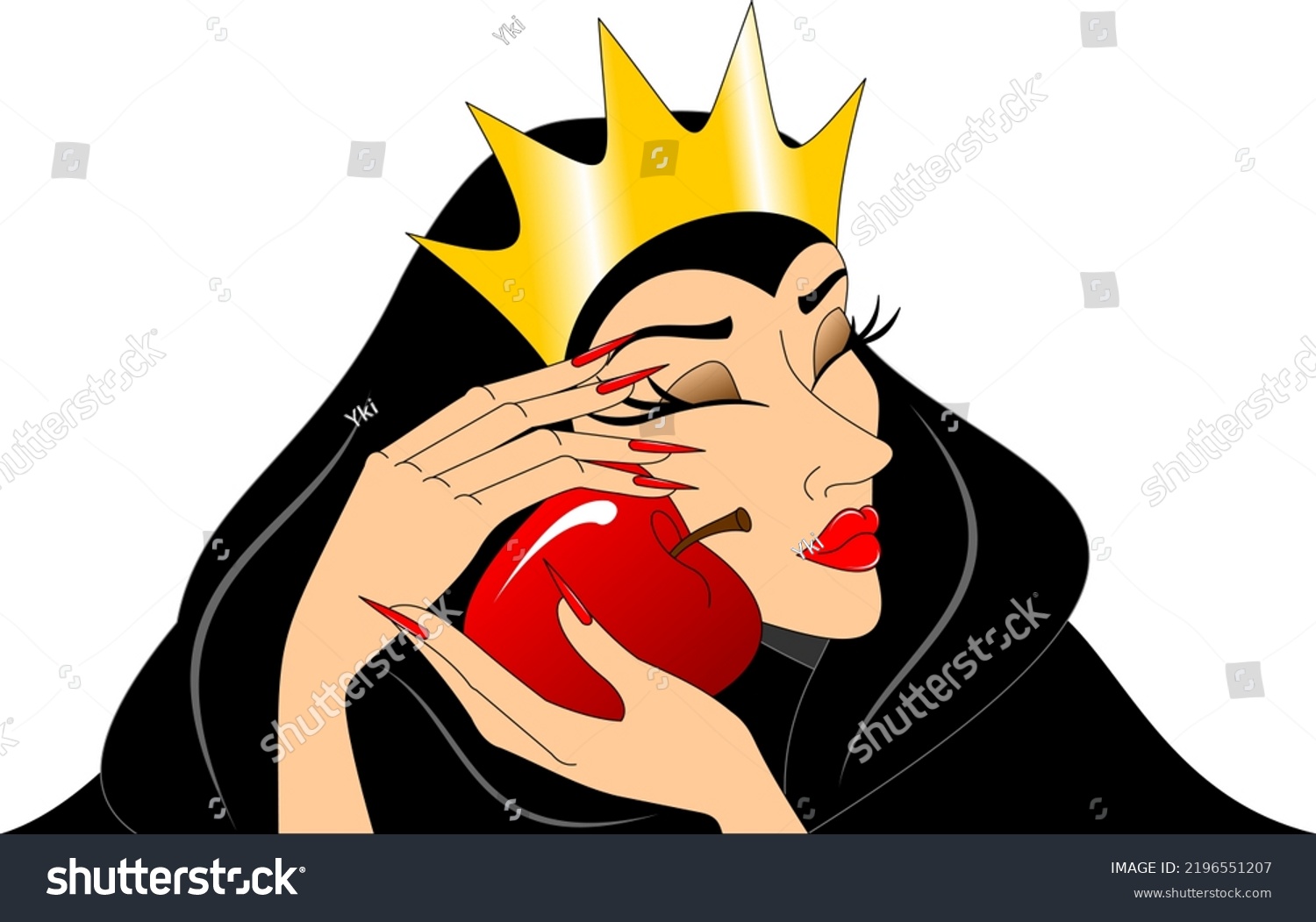 Evil Queen Poisoned Apple Stock Vector (Royalty Free) 2196551207 ... Evil Queen Poisoned Apple Stock Vector (Royalty Free) 2196551207 ...