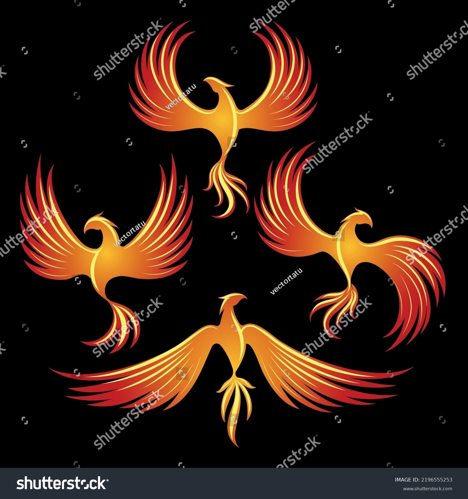 Fire Fenix Burn Phoenix Logo Elements Stock Vector Royalty Free 2196555253 Shutterstock