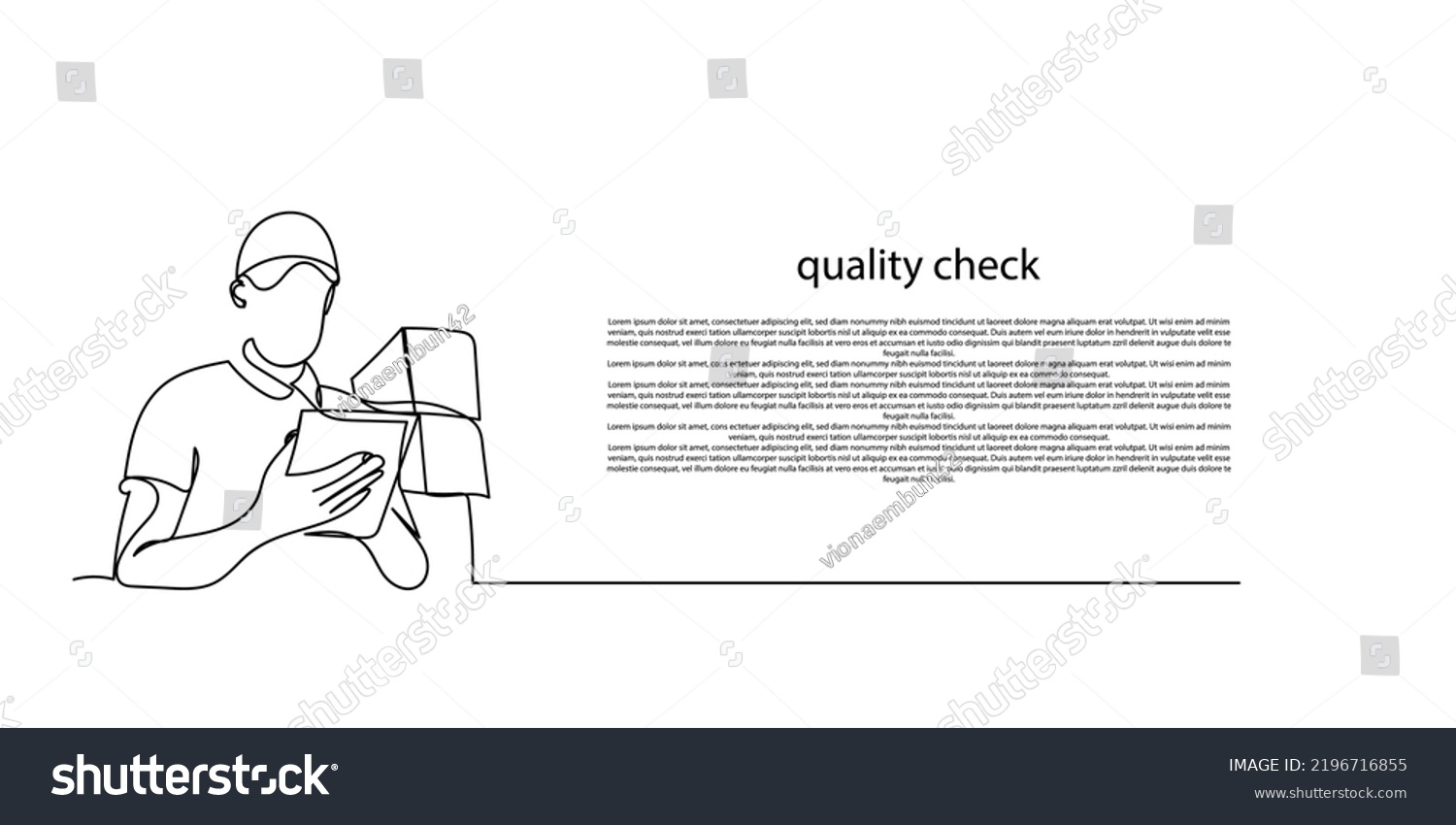 Continuous Line Quality Checking Line Drawing Stock Vector Royalty