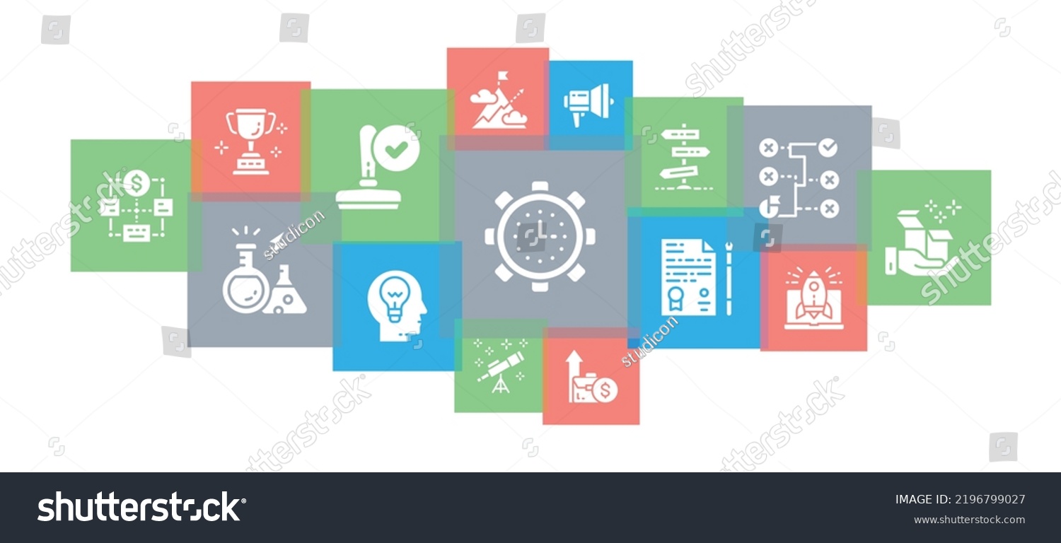 Start Line Icons Banner Time Management Stock Vector (Royalty Free ... Start Line Icons Banner Time Management Stock Vector (Royalty Free ...