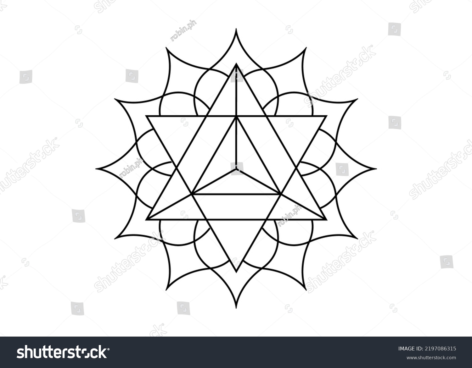 Sacred Geometry Mystical Symbol Merkabah Lotus Stock Vector Royalty Free 2197086315 Shutterstock