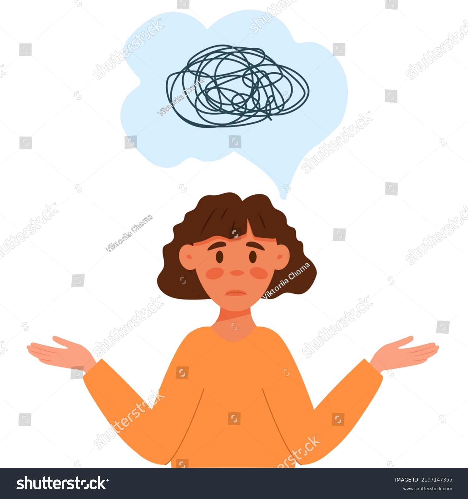 Young Confused Girl Cartoon Flat Style Stock Vector (Royalty Free ... Young Confused Girl Cartoon Flat Style Stock Vector (Royalty Free ...
