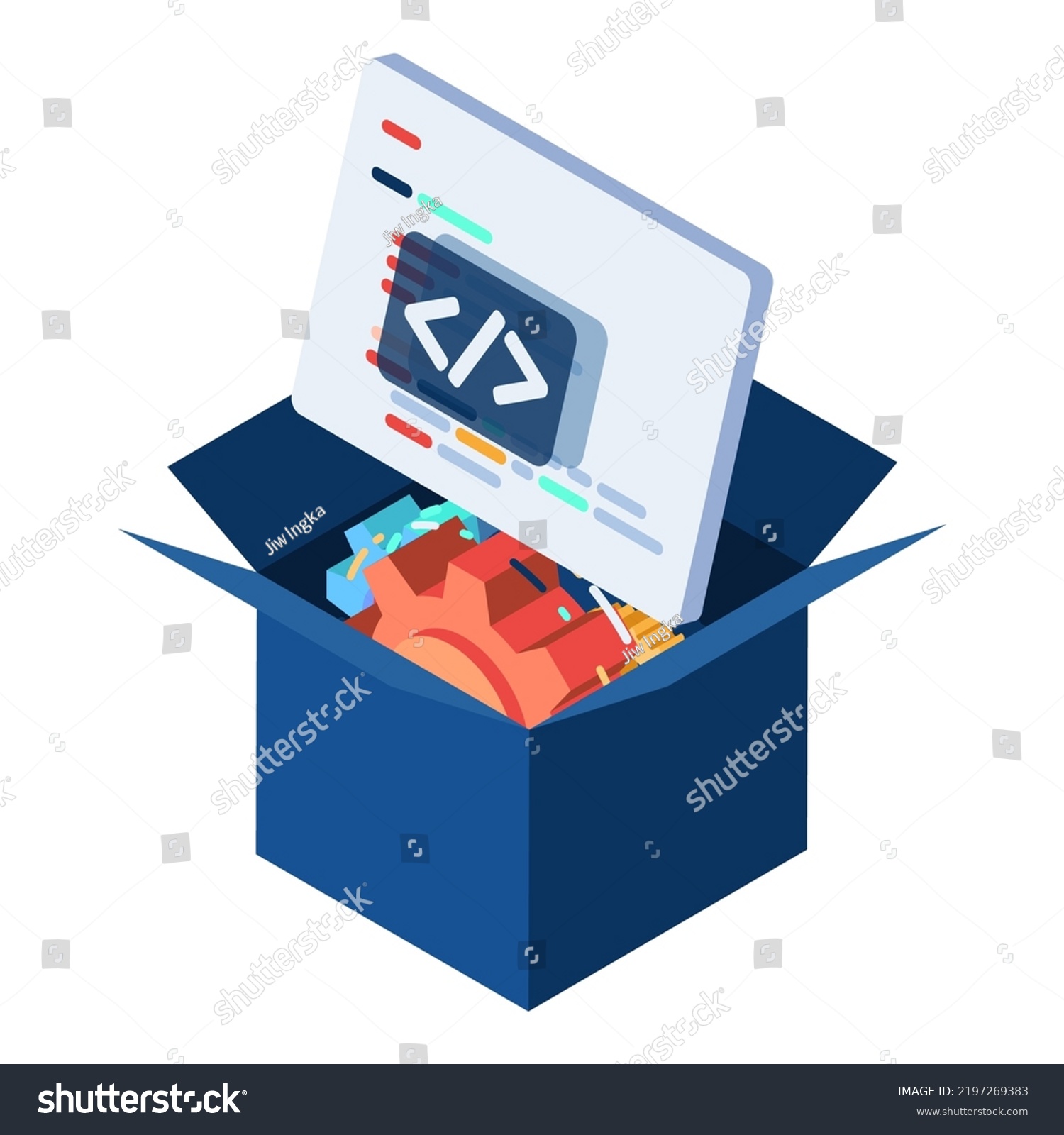 Flat 3d Isometric Computer Programming Language Stock Vector (Royalty ... Flat 3d Isometric Computer Programming Language Stock Vector (Royalty ...