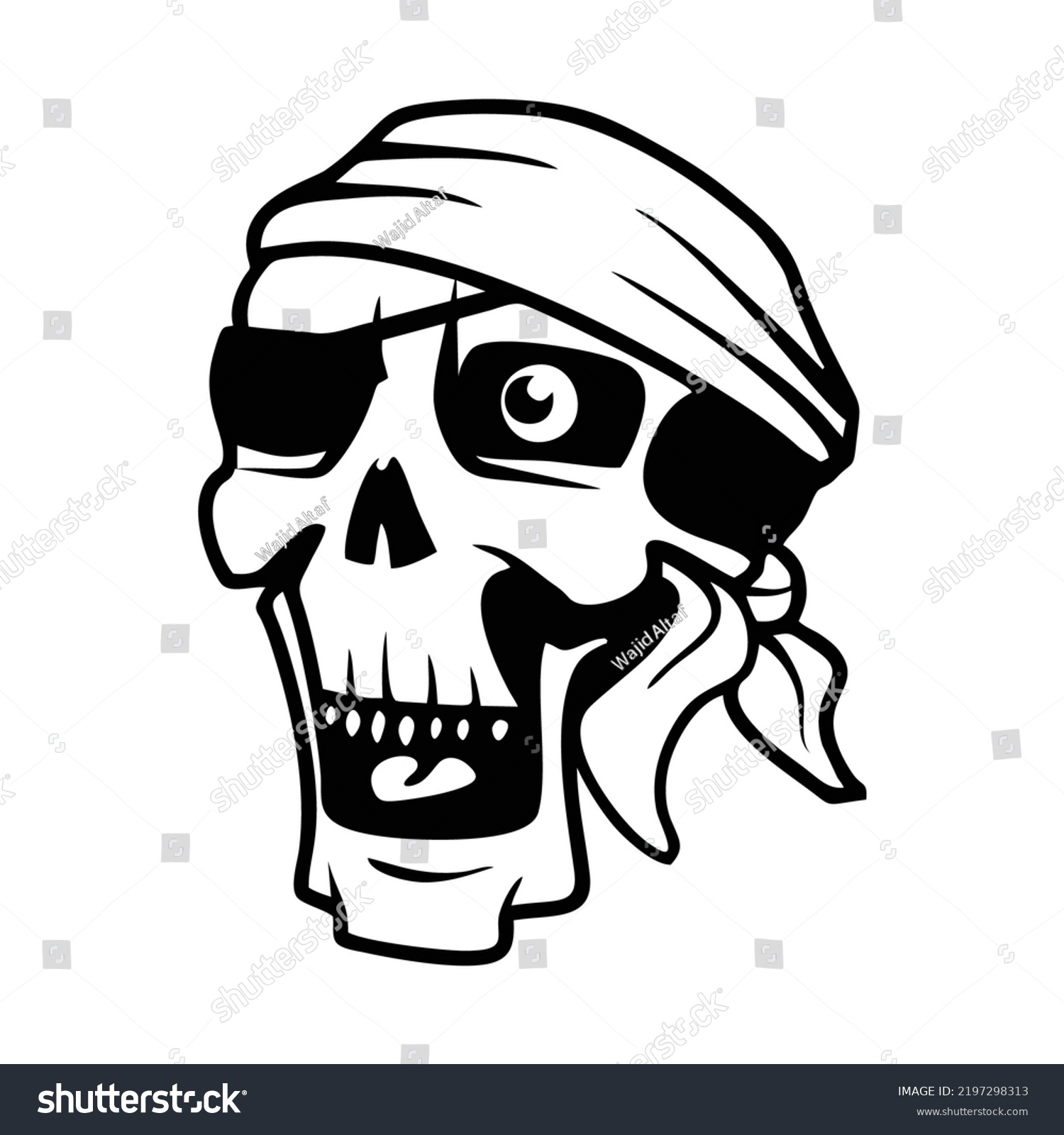 Pirate Skull Vector Illustration Clipart Stock Vector Royalty Free 2197298313 Shutterstock