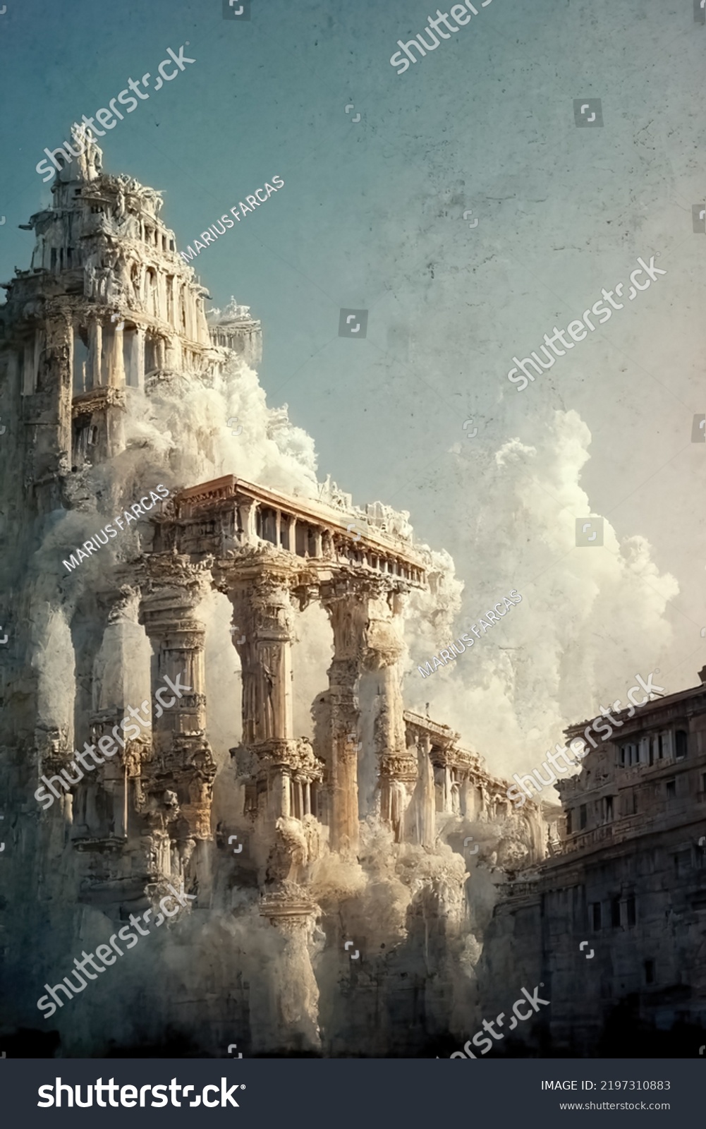 Ancient Roman Architecture Digital Art Style Stock Illustration ... Ancient Roman Architecture Digital Art Style Stock Illustration ...