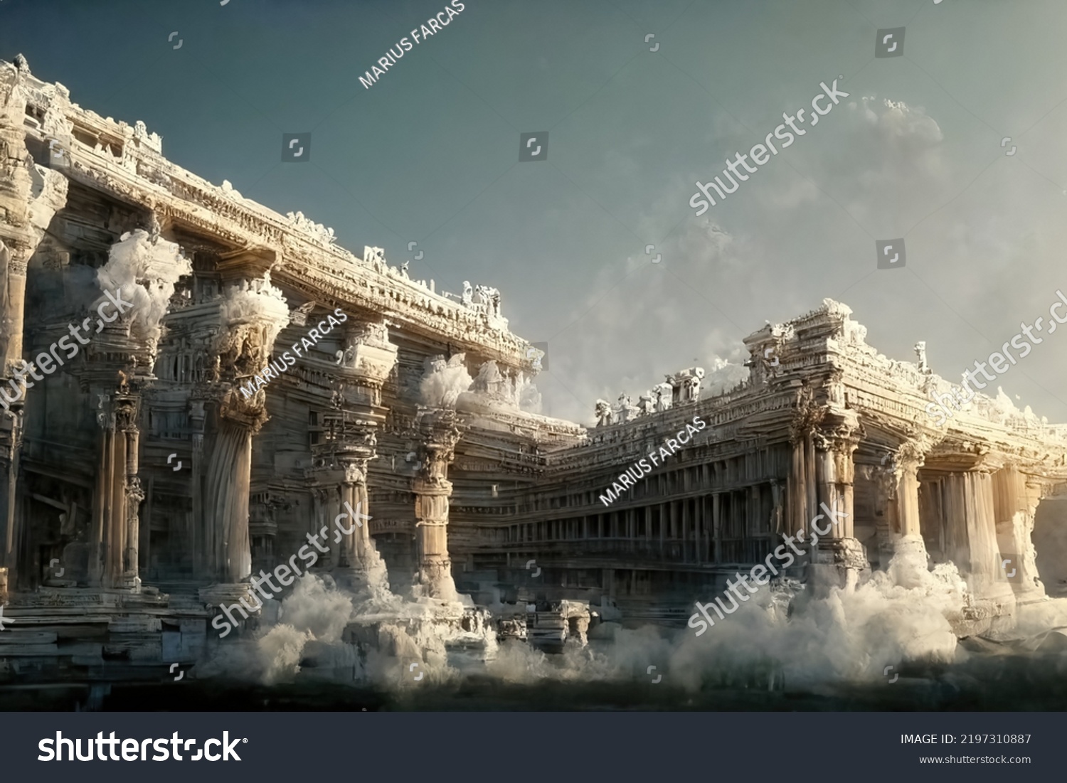 Ancient Roman Architecture Digital Art Style Stock Illustration ... Ancient Roman Architecture Digital Art Style Stock Illustration ...