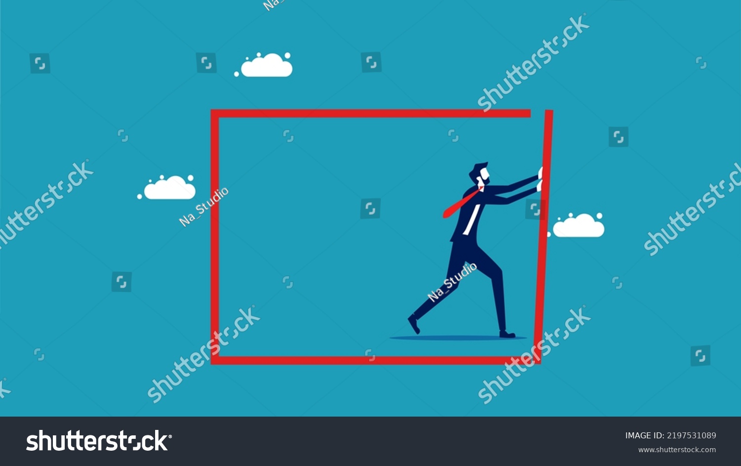 Going Beyond Limits Businessman Get Out Stock Vector (Royalty Free ... Going Beyond Limits Businessman Get Out Stock Vector (Royalty Free ...