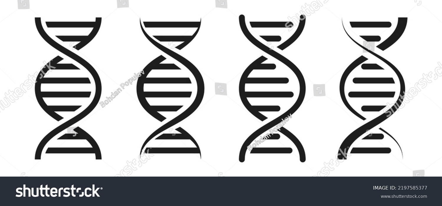 Dna Genetic Icon Set Dna Structure Stock Vector Royalty Free