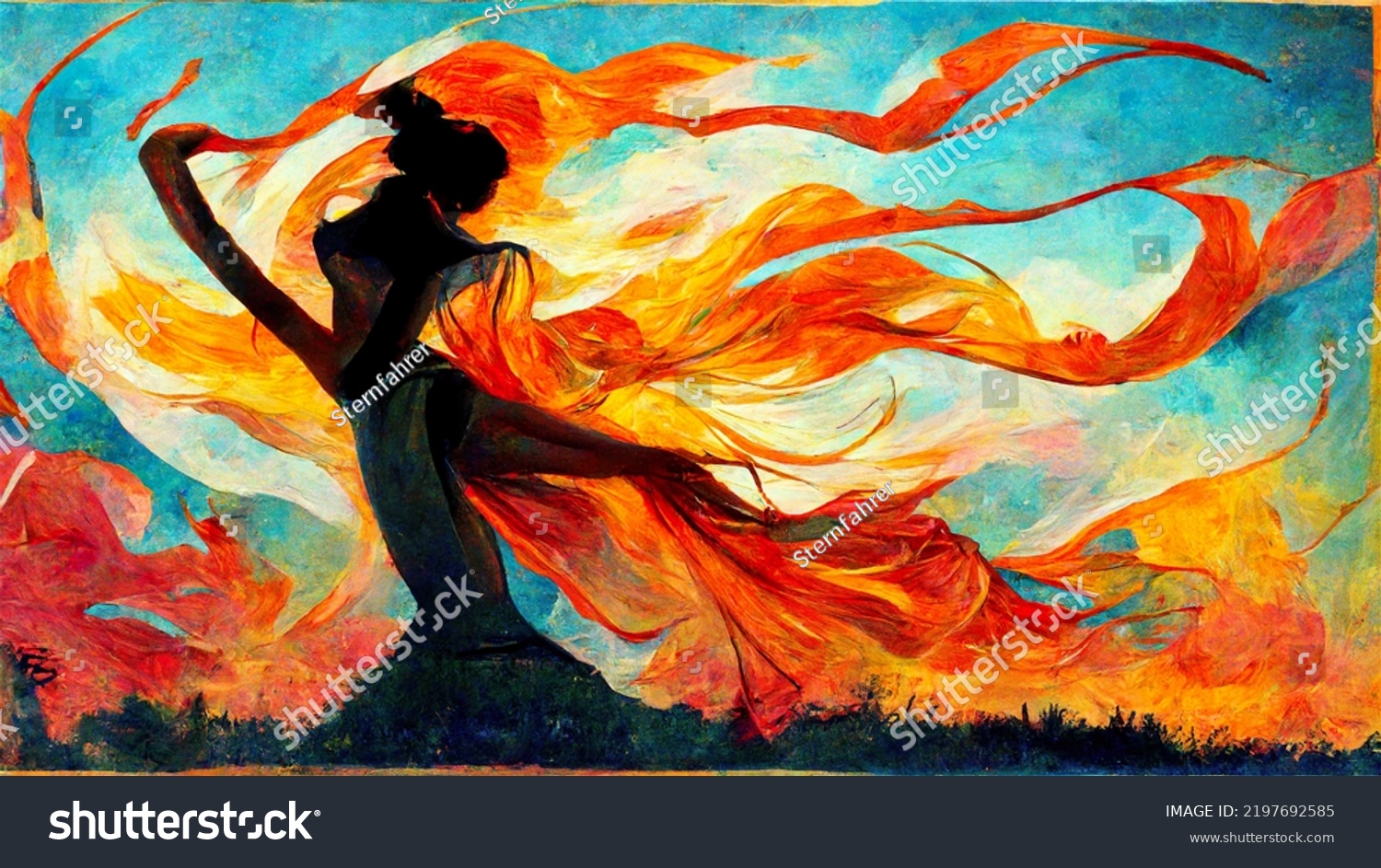 Woman Dancing Alone Sunset Dance Contest Stock Illustration 2197692585 Shutterstock
