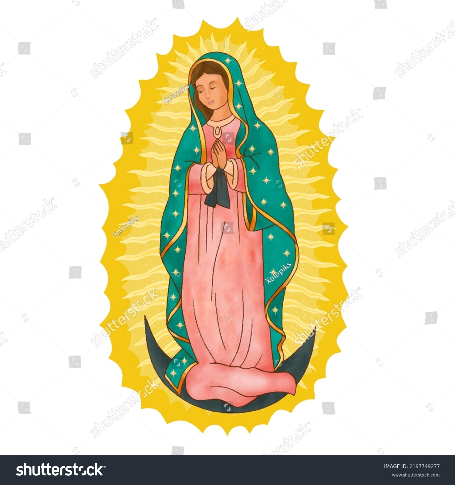 Our Lady Guadalupe Mexican Illustration Catholic Stock Vector (Royalty ... Our Lady Guadalupe Mexican Illustration Catholic Stock Vector (Royalty ...