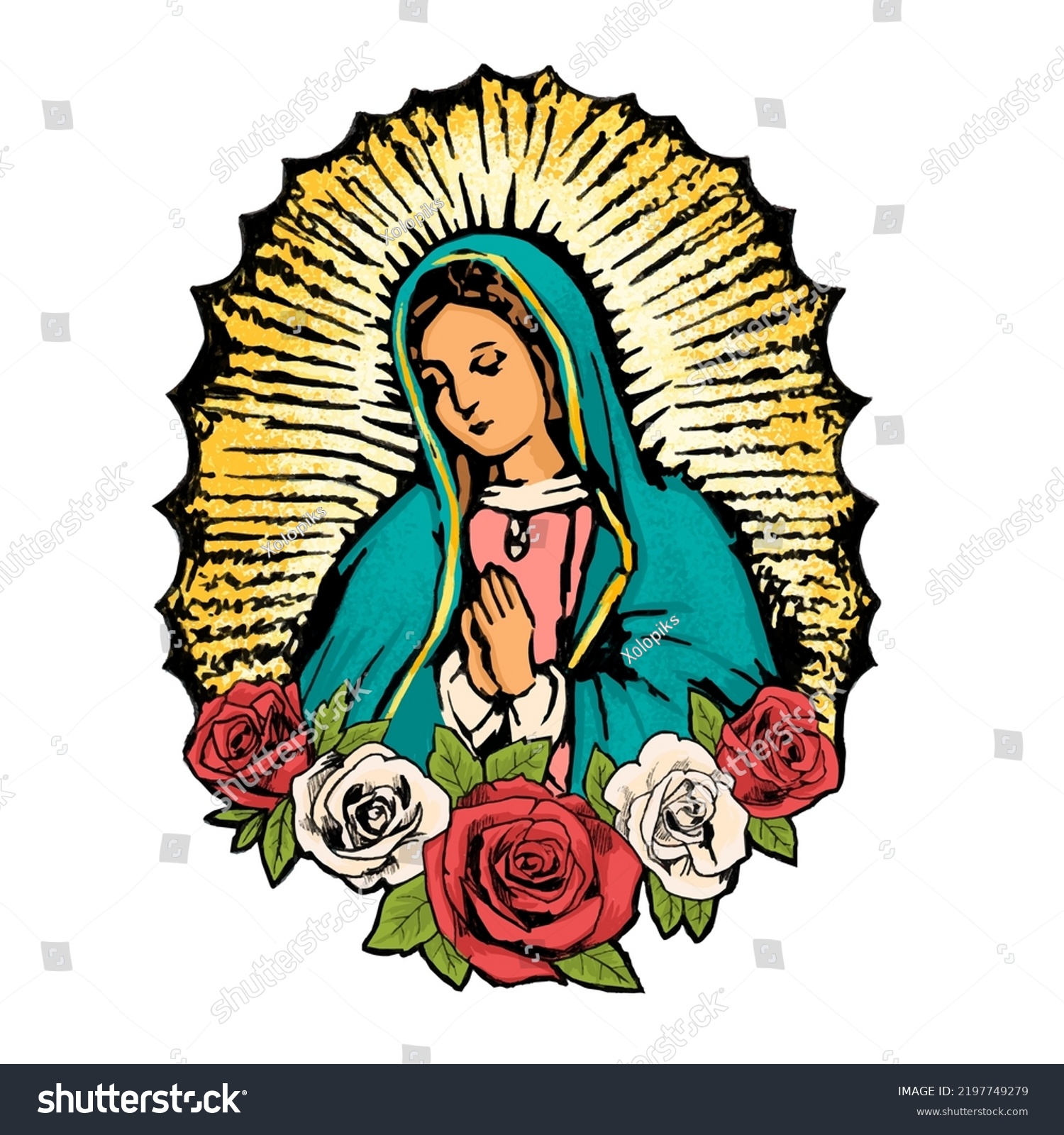 Our Lady Guadalupe Mexican Illustration Catholic Stock Vector (Royalty ... Our Lady Guadalupe Mexican Illustration Catholic Stock Vector (Royalty ...