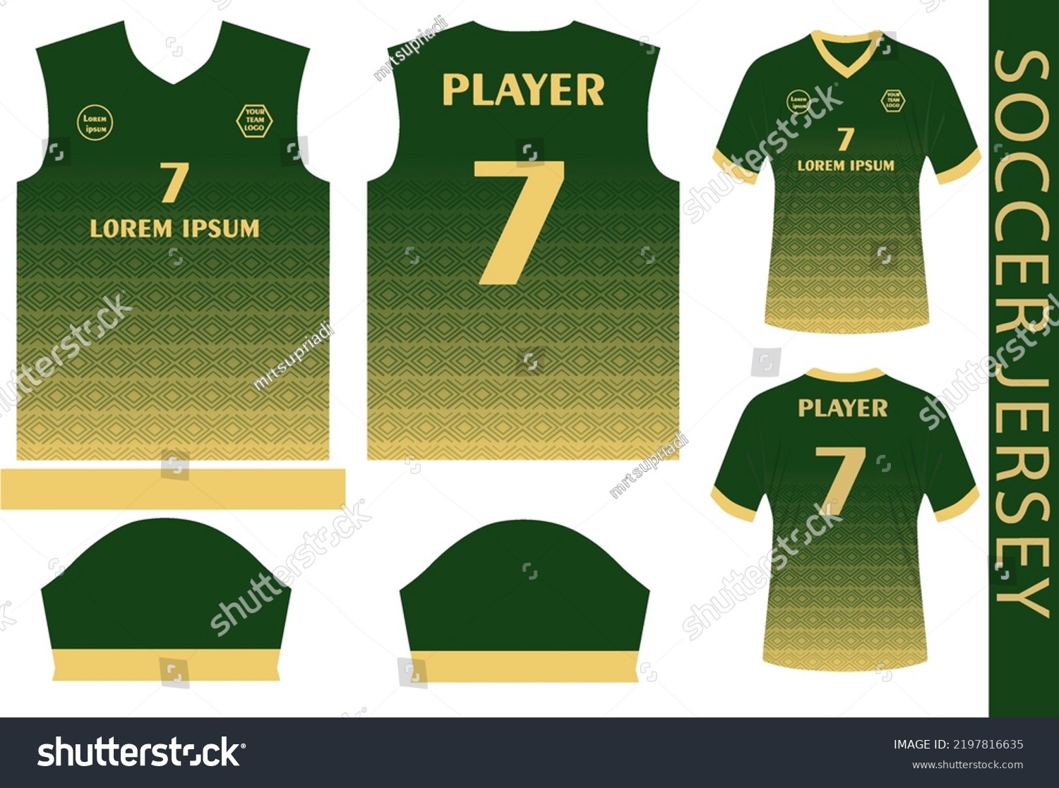 Soccer Jersey Design Template Pattern Mockup เวกเตอร์สต็อก ปลอดค่า