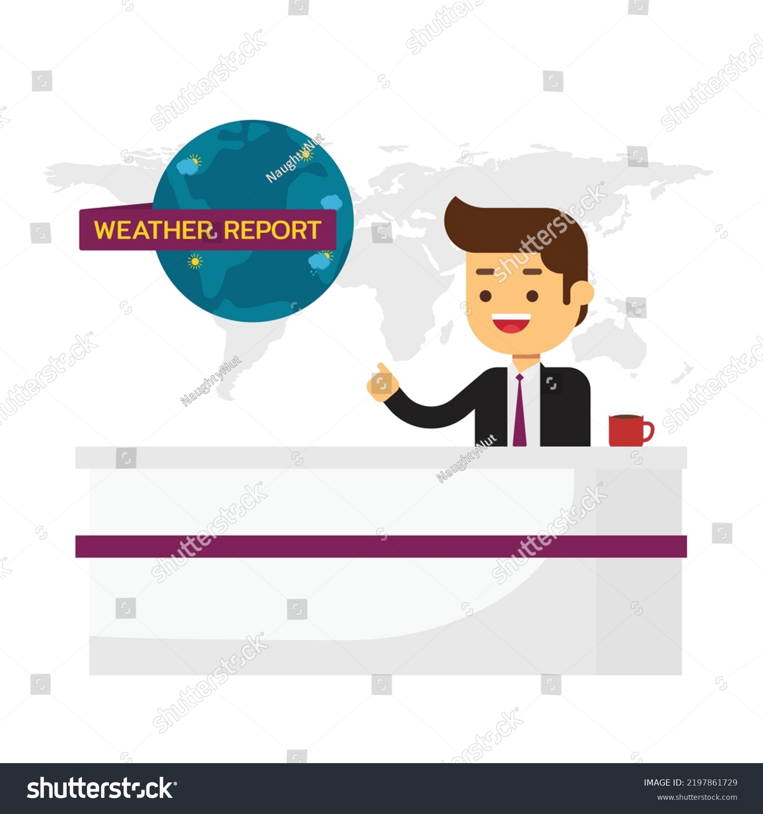 Attractive Young Tv News Weather Reporter Stock Vector (Royalty Free ... Attractive Young Tv News Weather Reporter Stock Vector (Royalty Free ...