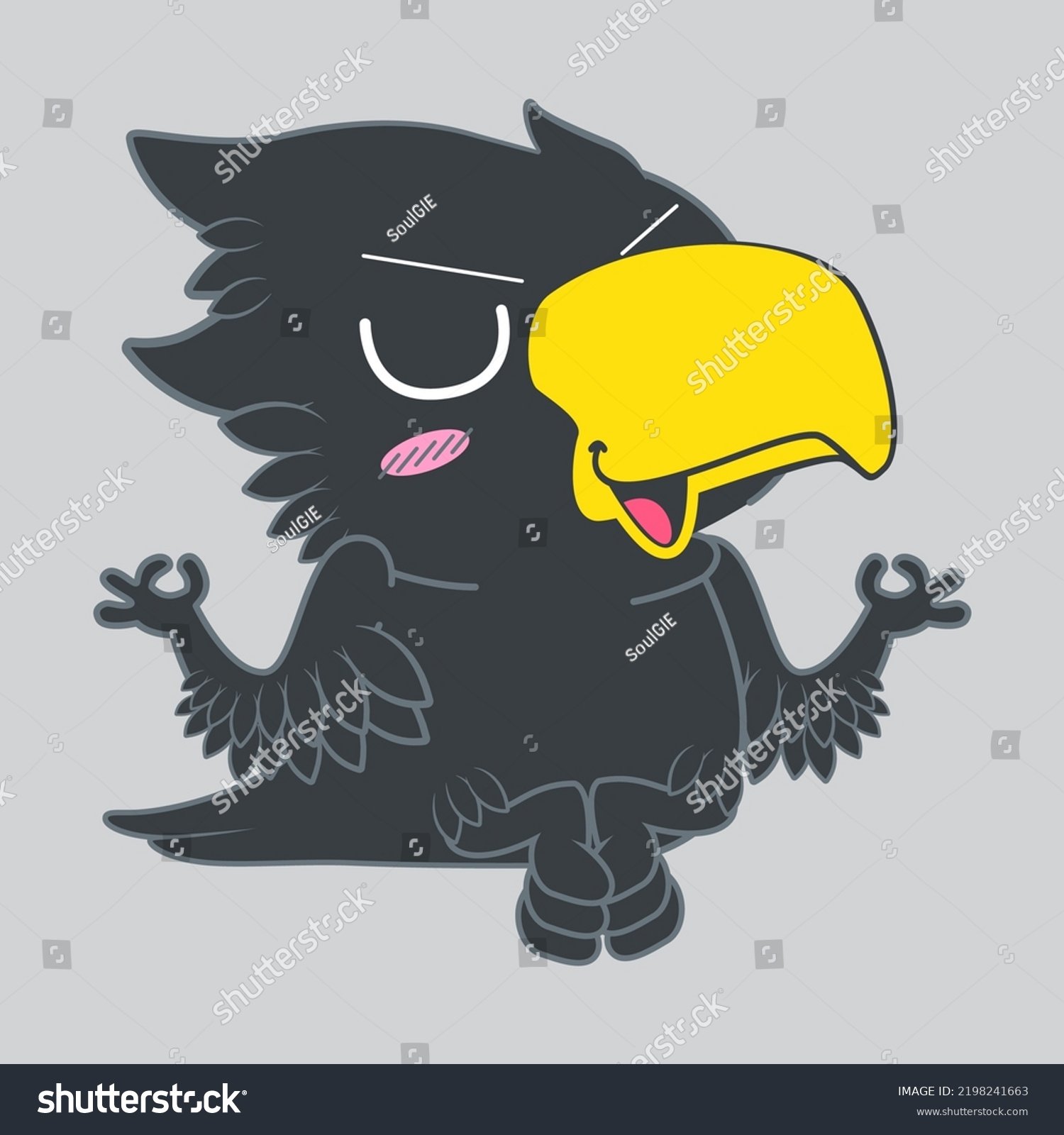 Cute Little Crow Vector Illustration Stock Vector (Royalty Free ...