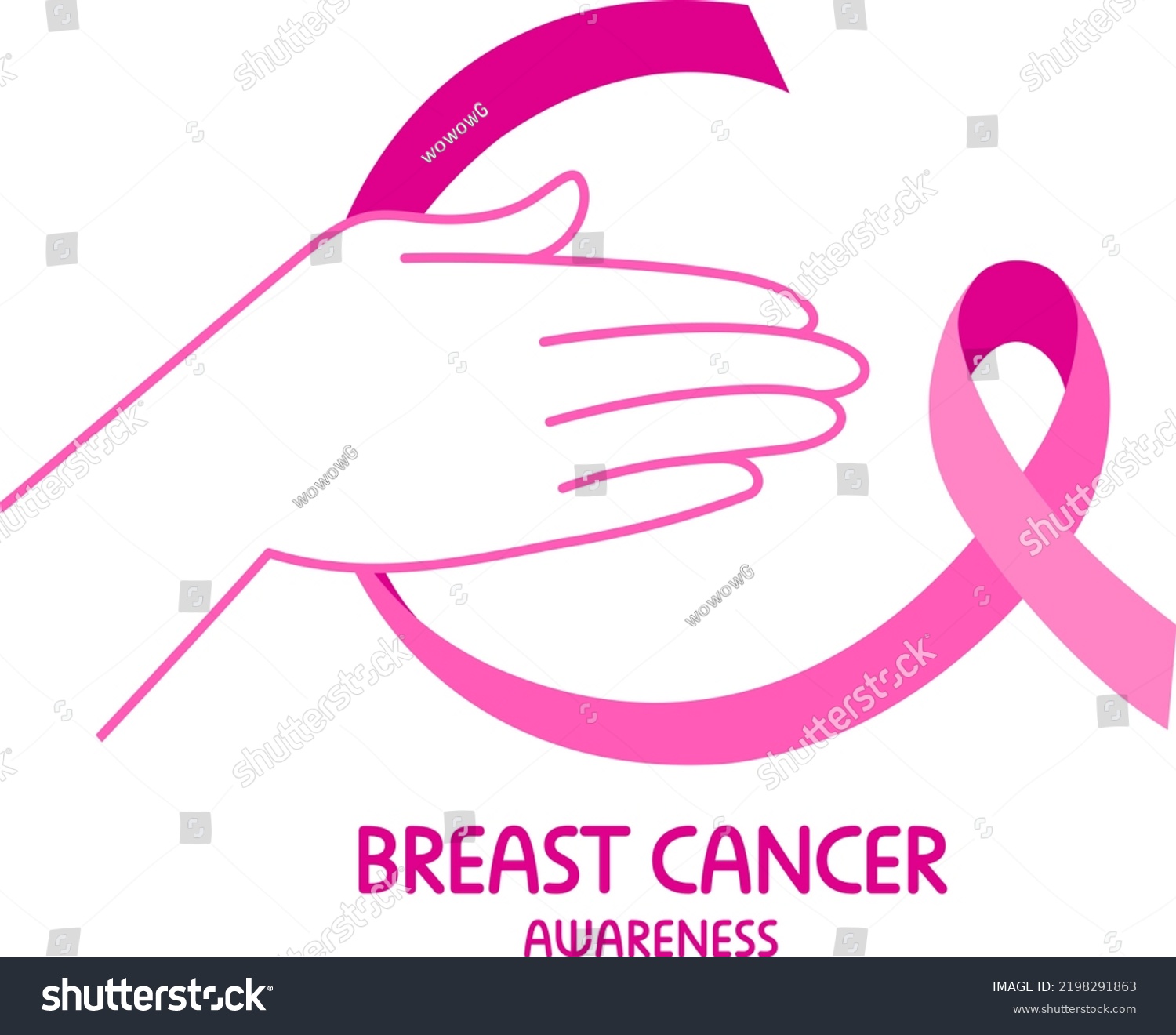 Checking Breast Breast Cancer Awareness Concept Stock Vector Royalty