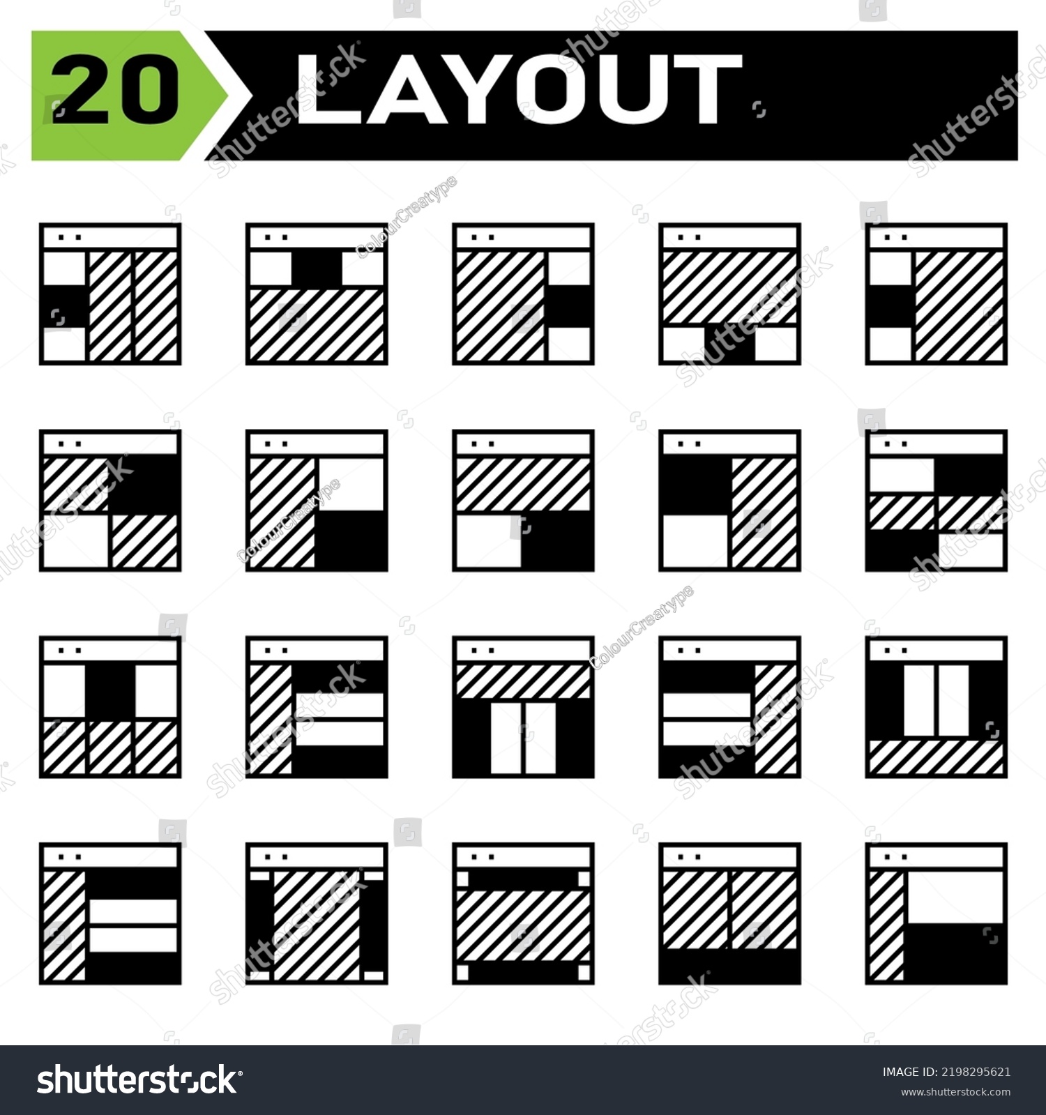 Layout Icon Set Include Layout Grid Stock Vector (Royalty Free ... Layout Icon Set Include Layout Grid Stock Vector (Royalty Free ...