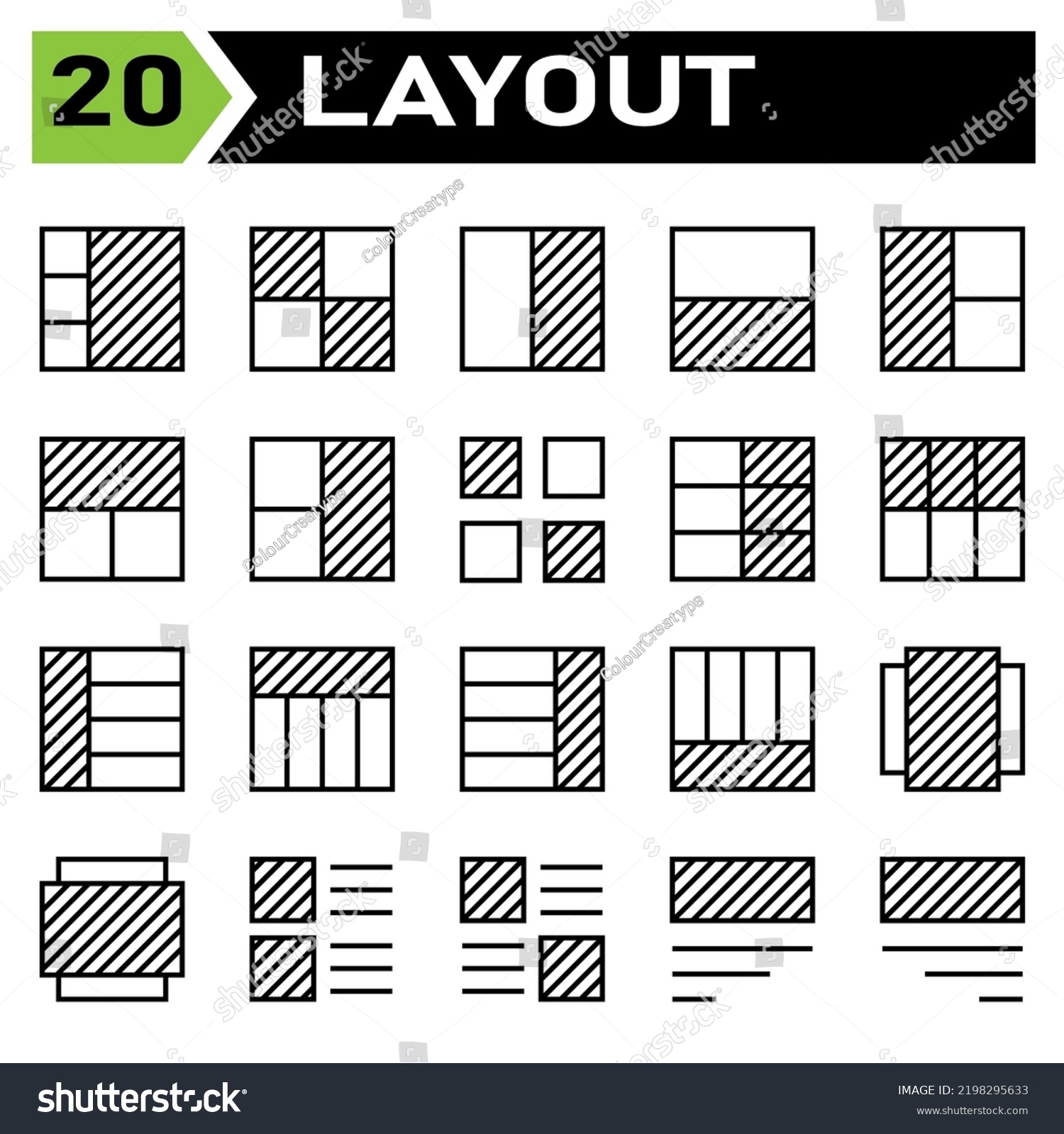 Layout Icon Set Include Layout Grid Stock Vector (Royalty Free ... Layout Icon Set Include Layout Grid Stock Vector (Royalty Free ...