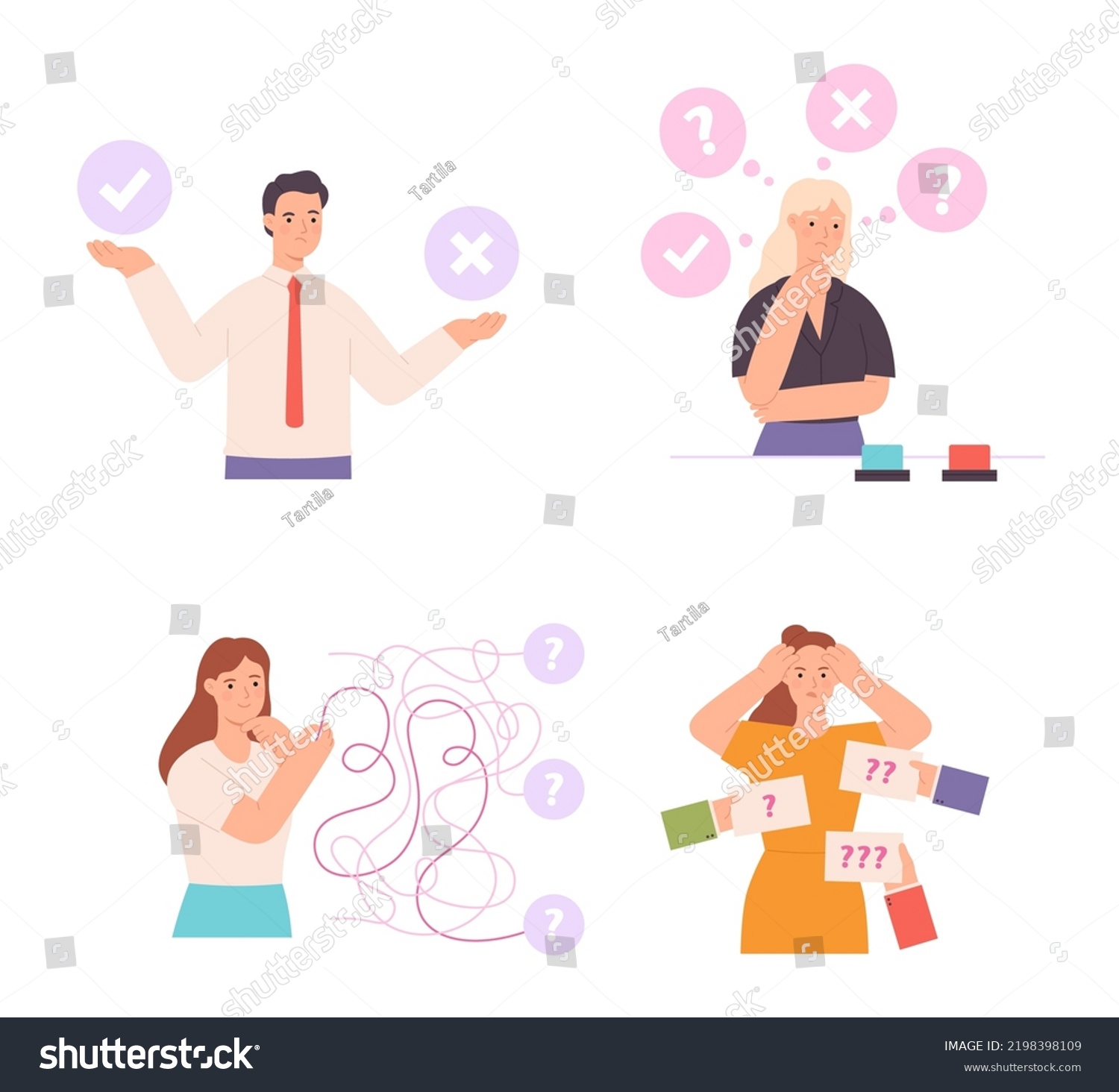 Make Decision Concept Right Wrong Solution Stock Vector Royalty Free
