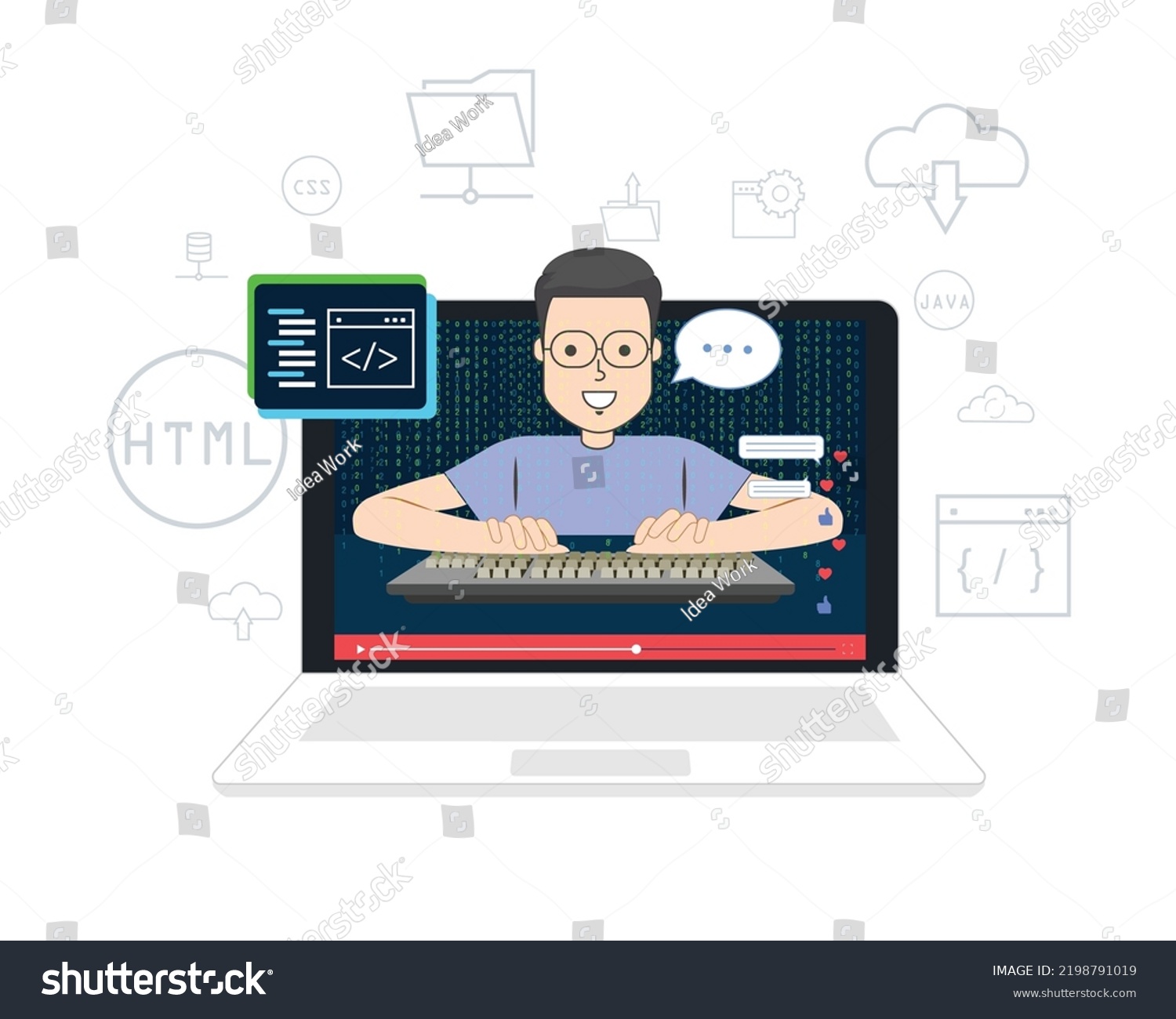 Programmer Developer Teach How Create Code Stock Vector Royalty Free 2198791019 Shutterstock 8415