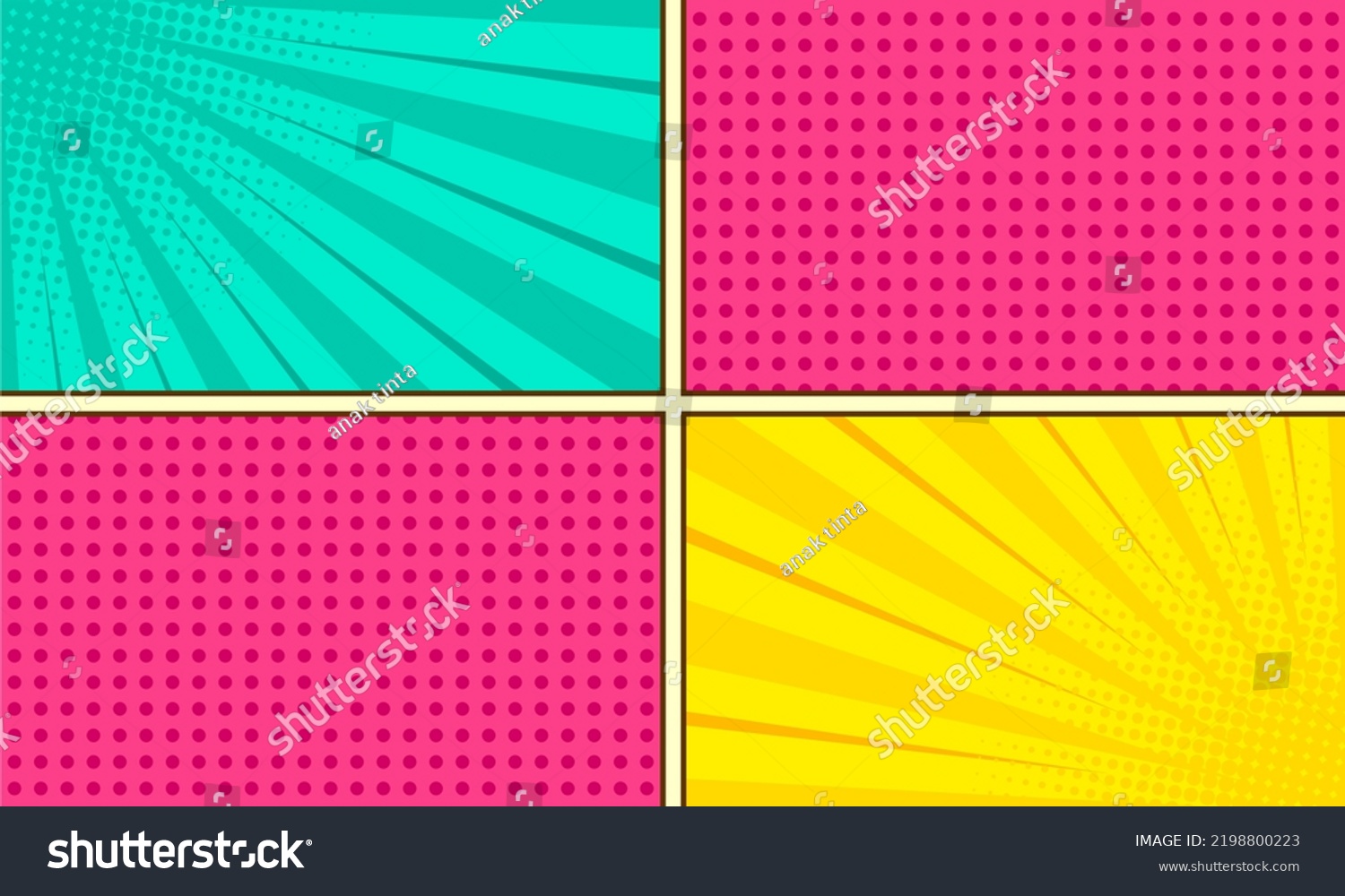 Colorful Pop Art Cartoon Background Stock Vector Royalty Free