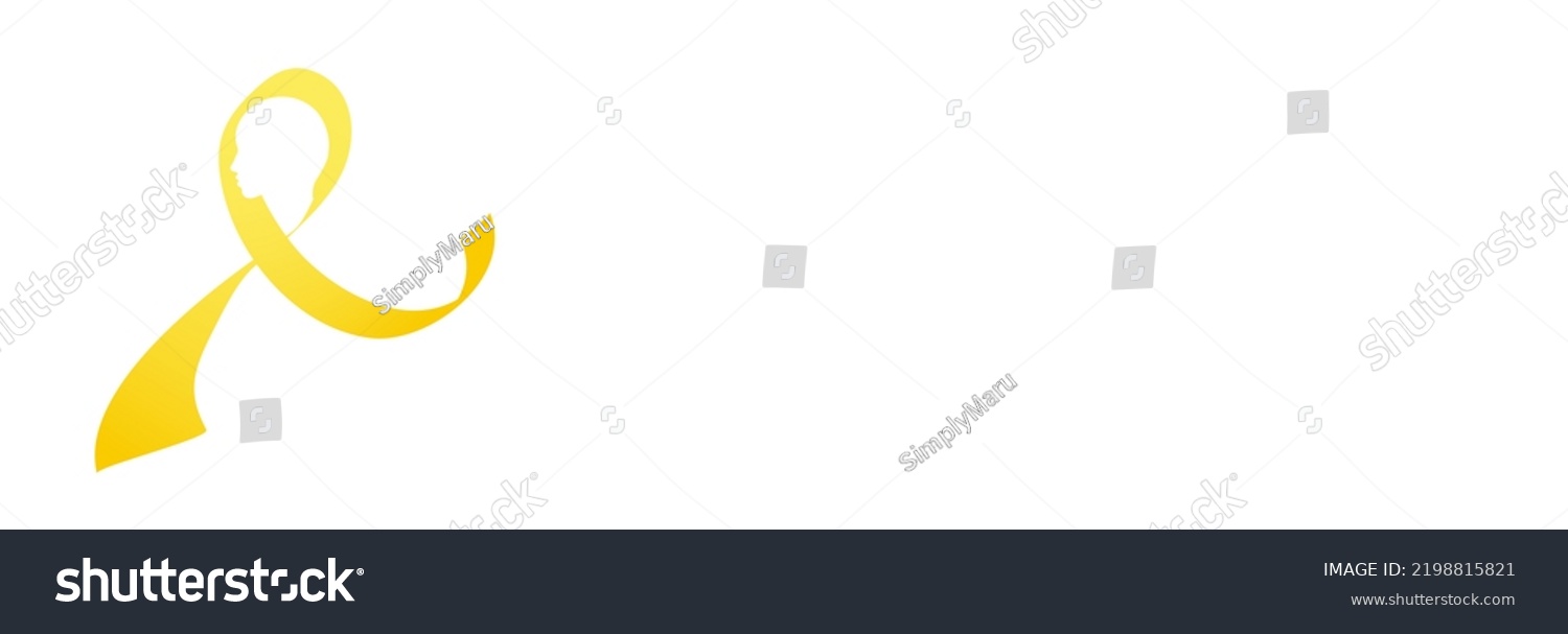 Yellow Awareness Ribbon Human Head Profile Stock Vector (Royalty Free ... Yellow Awareness Ribbon Human Head Profile Stock Vector (Royalty Free ...