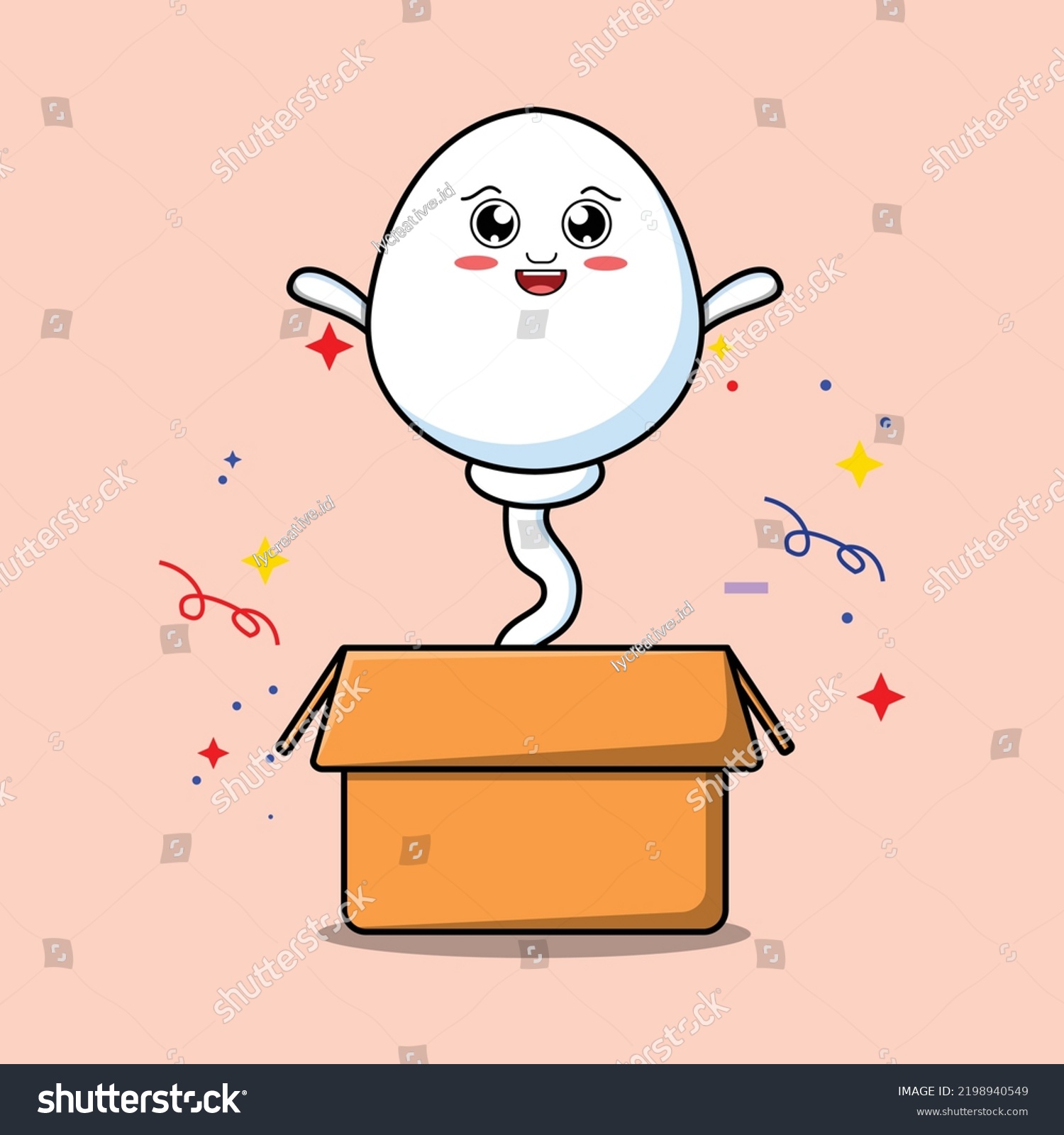 Cute Cartoon Sperm Character Coming Out Stock Vector Royalty Free 2198940549 Shutterstock