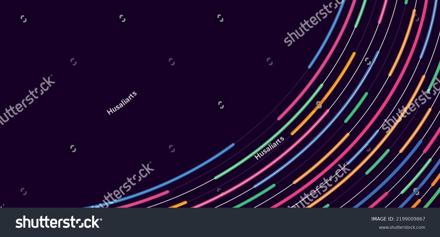 Abstract Modern Curve Lines On Dark Stock Vector (Royalty Free ...
