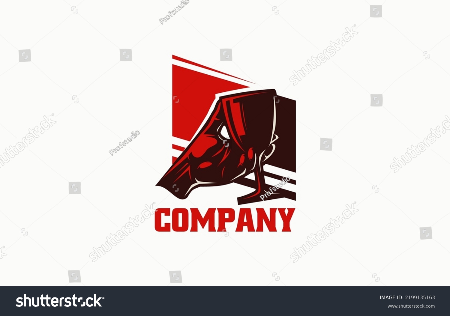 Red Wine Glass Cheers Logo Design Stock Vector Royalty Free
