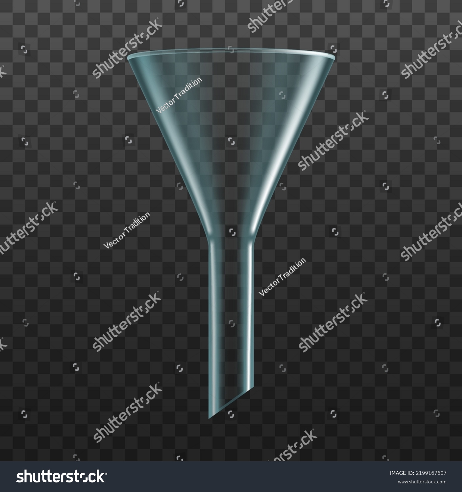 Isolated Glass Funnel Realistic 3d Vector Stock Vector Royalty Free 2199167607 Shutterstock