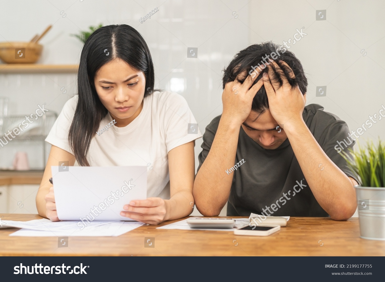 Stressed Asian Young Couple Family Wife Stock Photo 2199177755 ... Stressed Asian Young Couple Family Wife Stock Photo 2199177755 ...