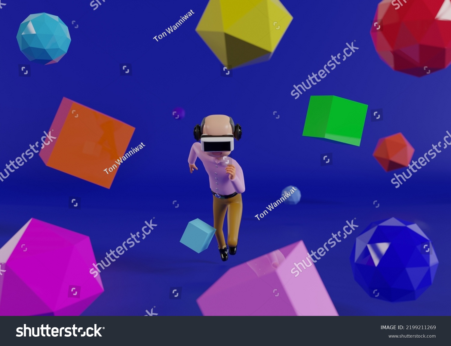 3d Cartoon Character Old Man Wearing Stock Illustration 2199211269 Shutterstock