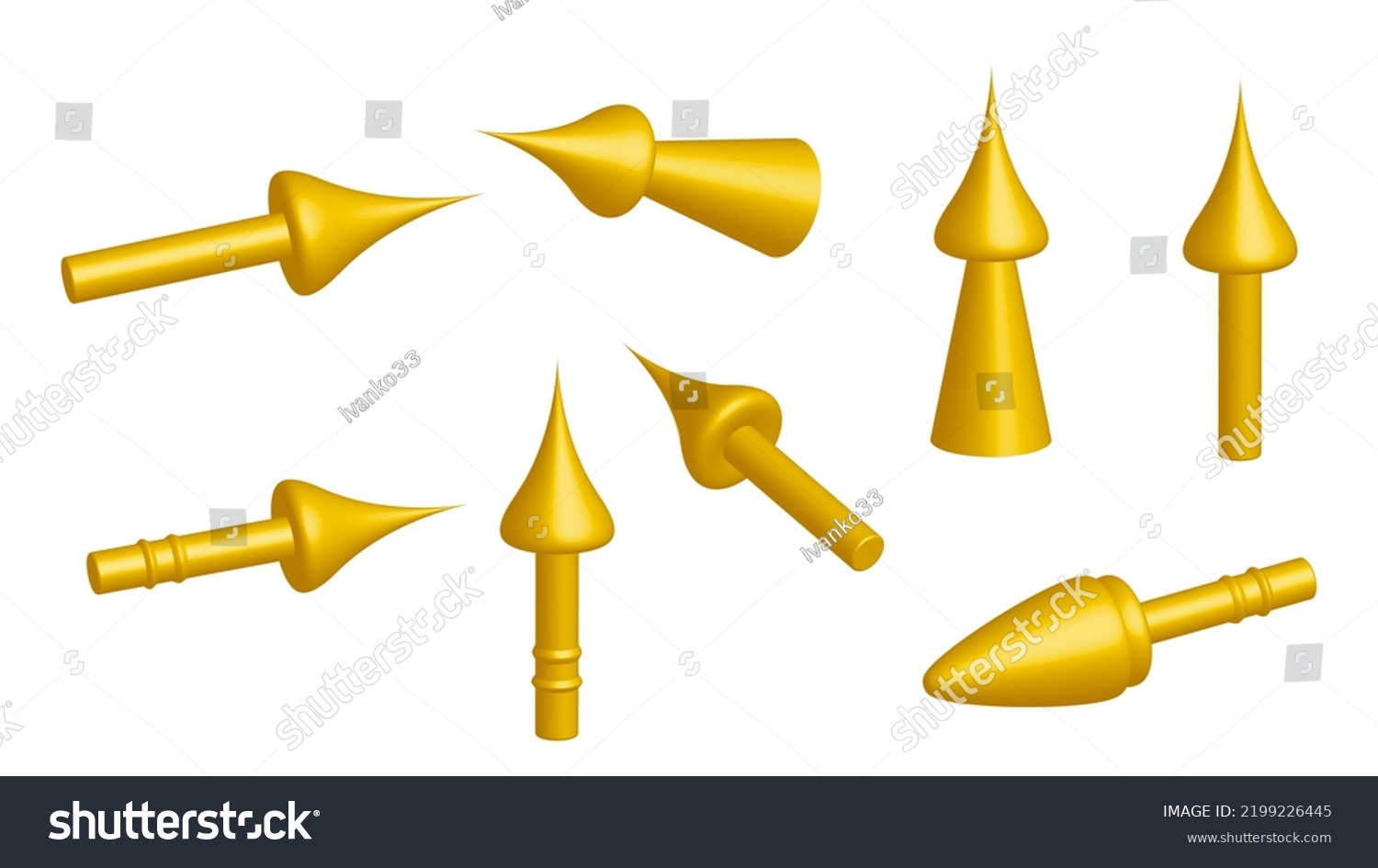 Set 3d Vector Arrows Clipart Web Stock Vector Royalty Free 2199226445